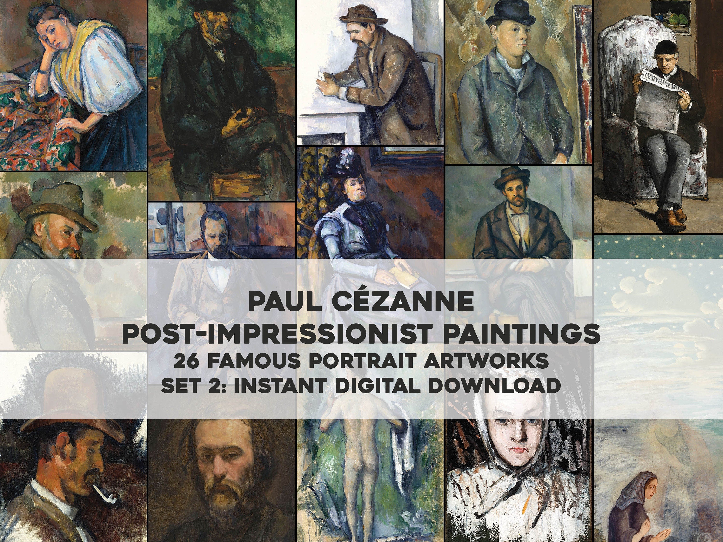 Paul Cezanne Post Impressionist Portrait Paintings Set 2 | Famous Art ...