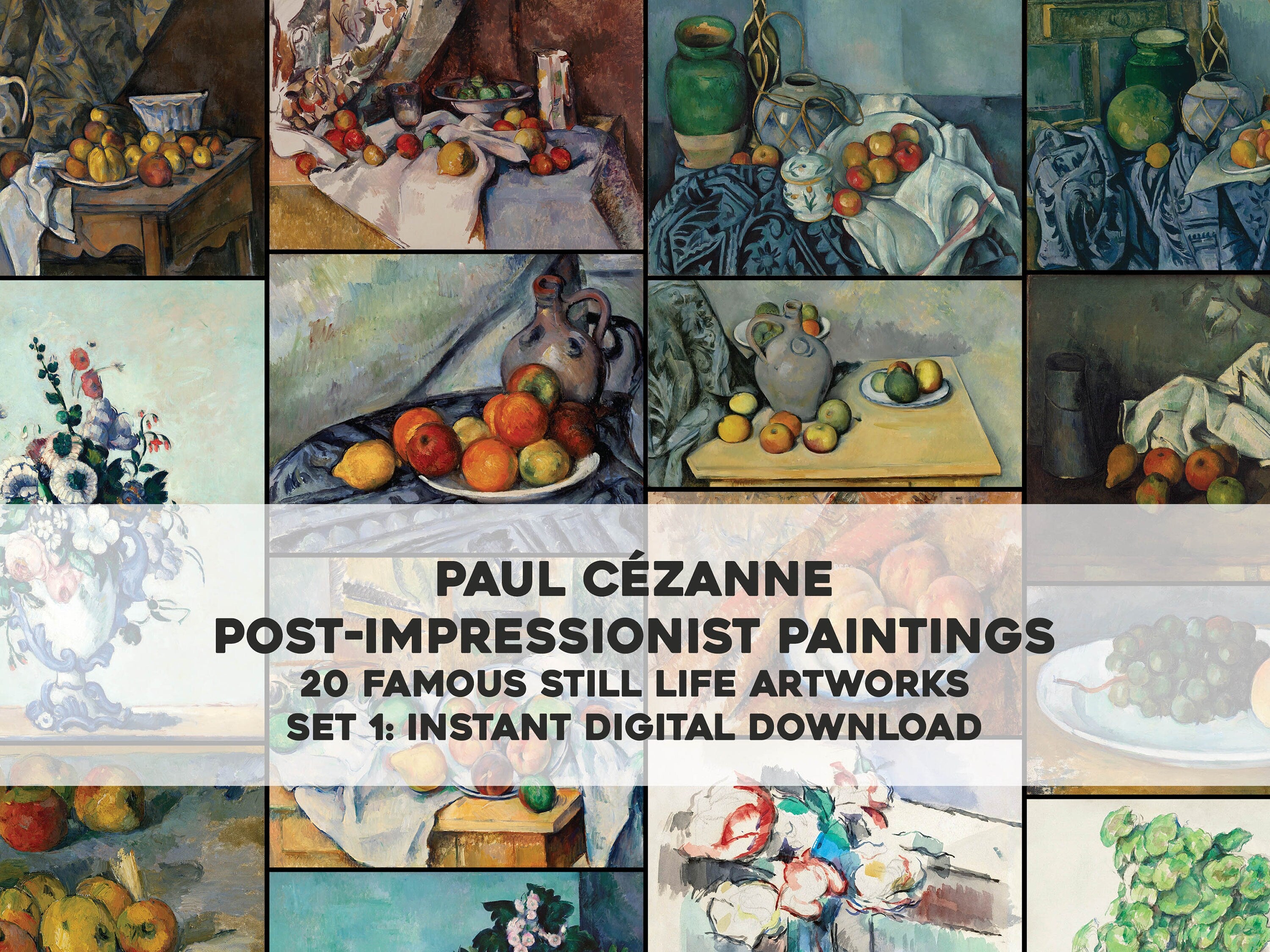 Paul Cezanne Post Impressionist Still Life Paintings Set 1 | Famous Art ...