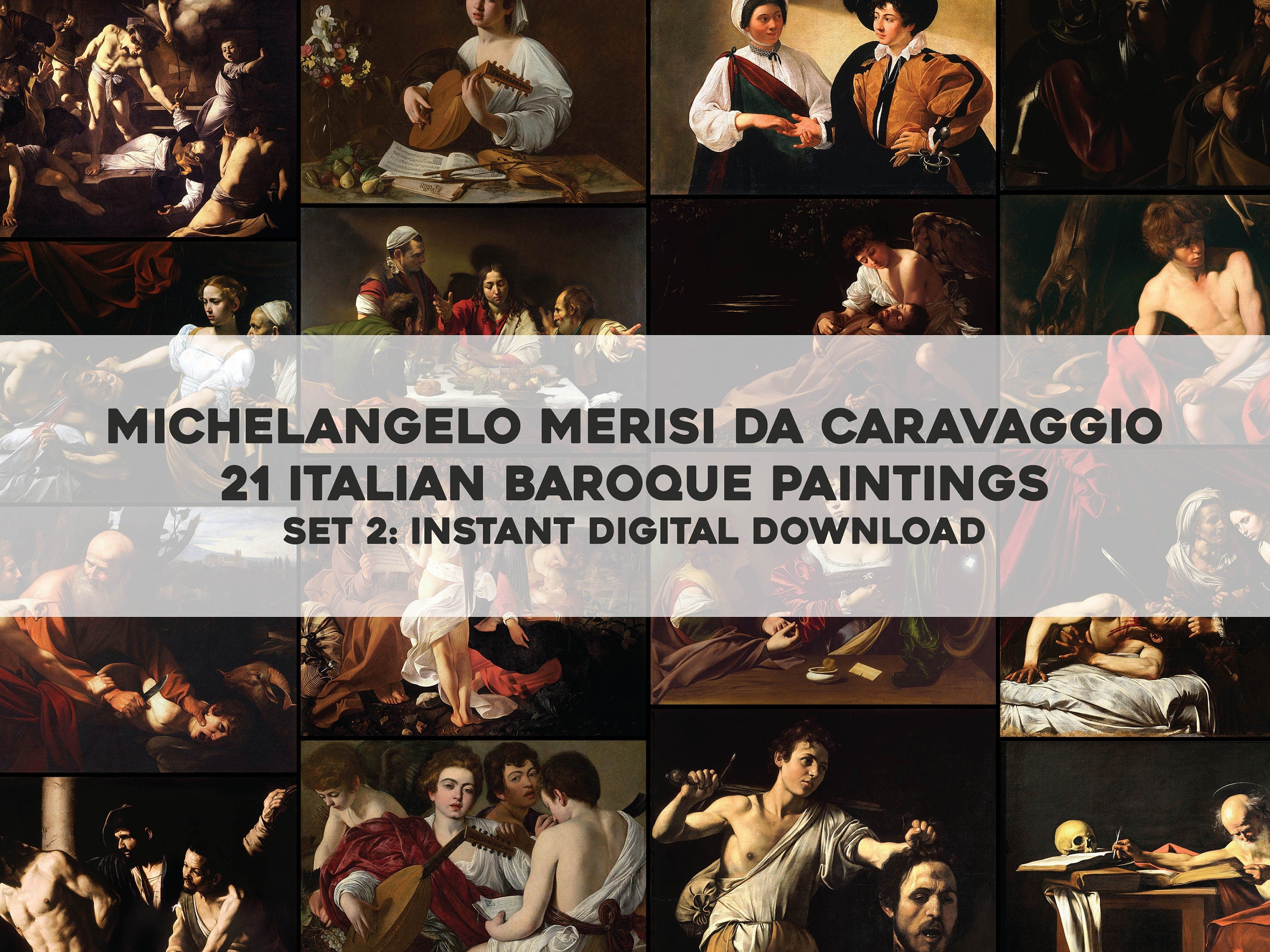 Caravaggio Baroque Paintings Set 2 | Famous Art - CleanArchives