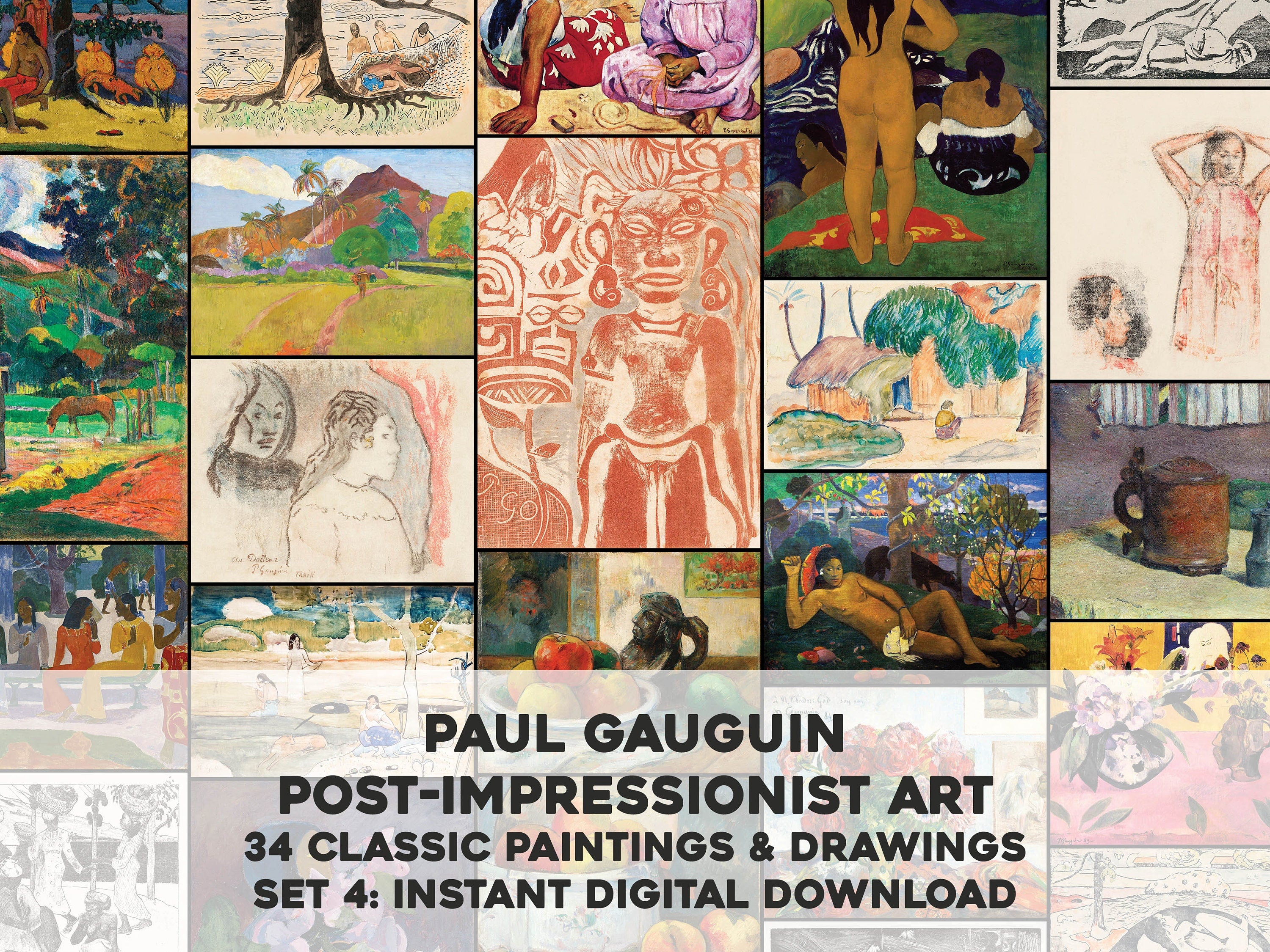 Paul Gauguin Post Impressionist Paintings Set 4 | Famous Art ...