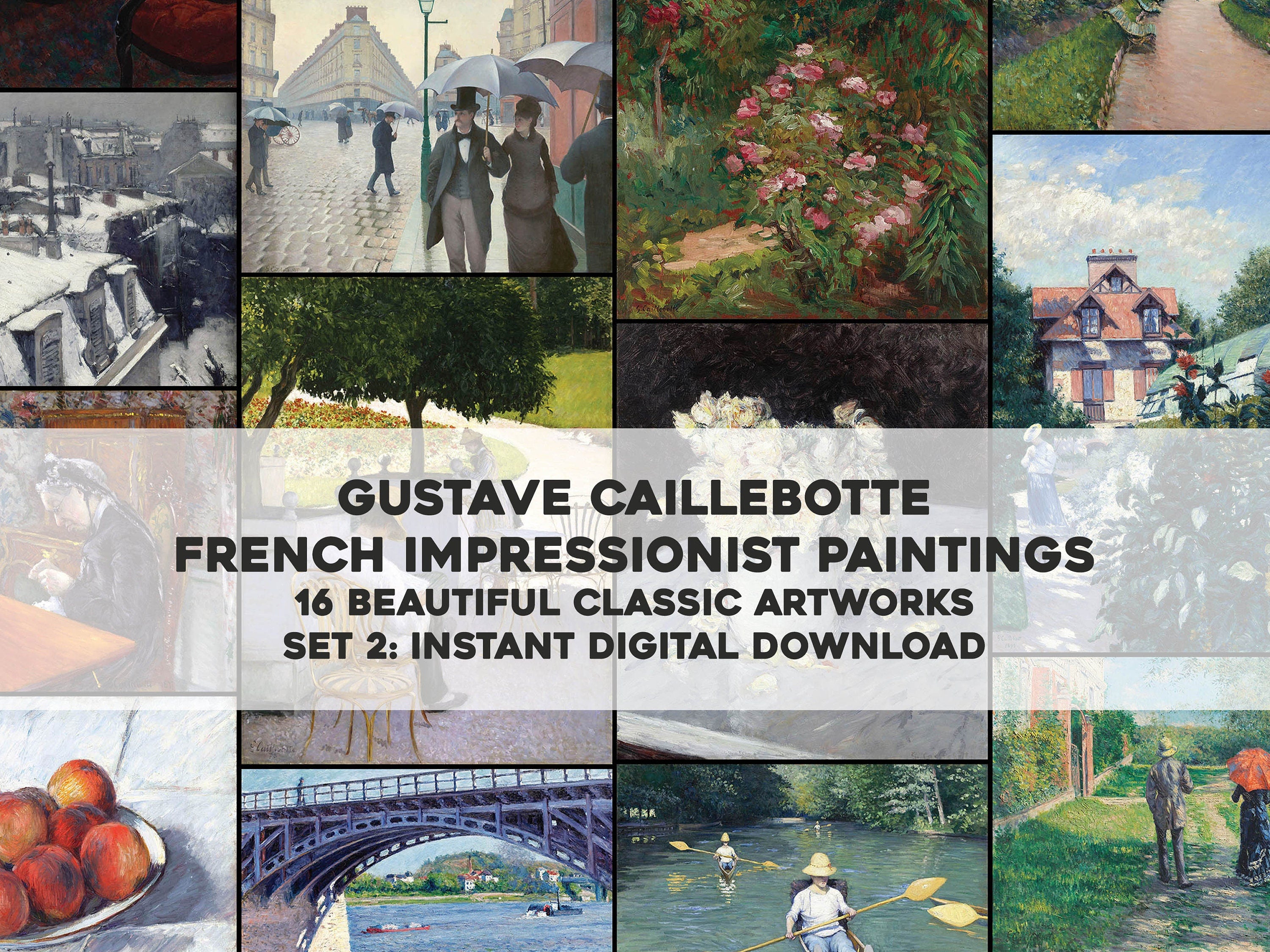 Gustave Caillebotte Impressionist Paintings Set 2 | Famous Art ...