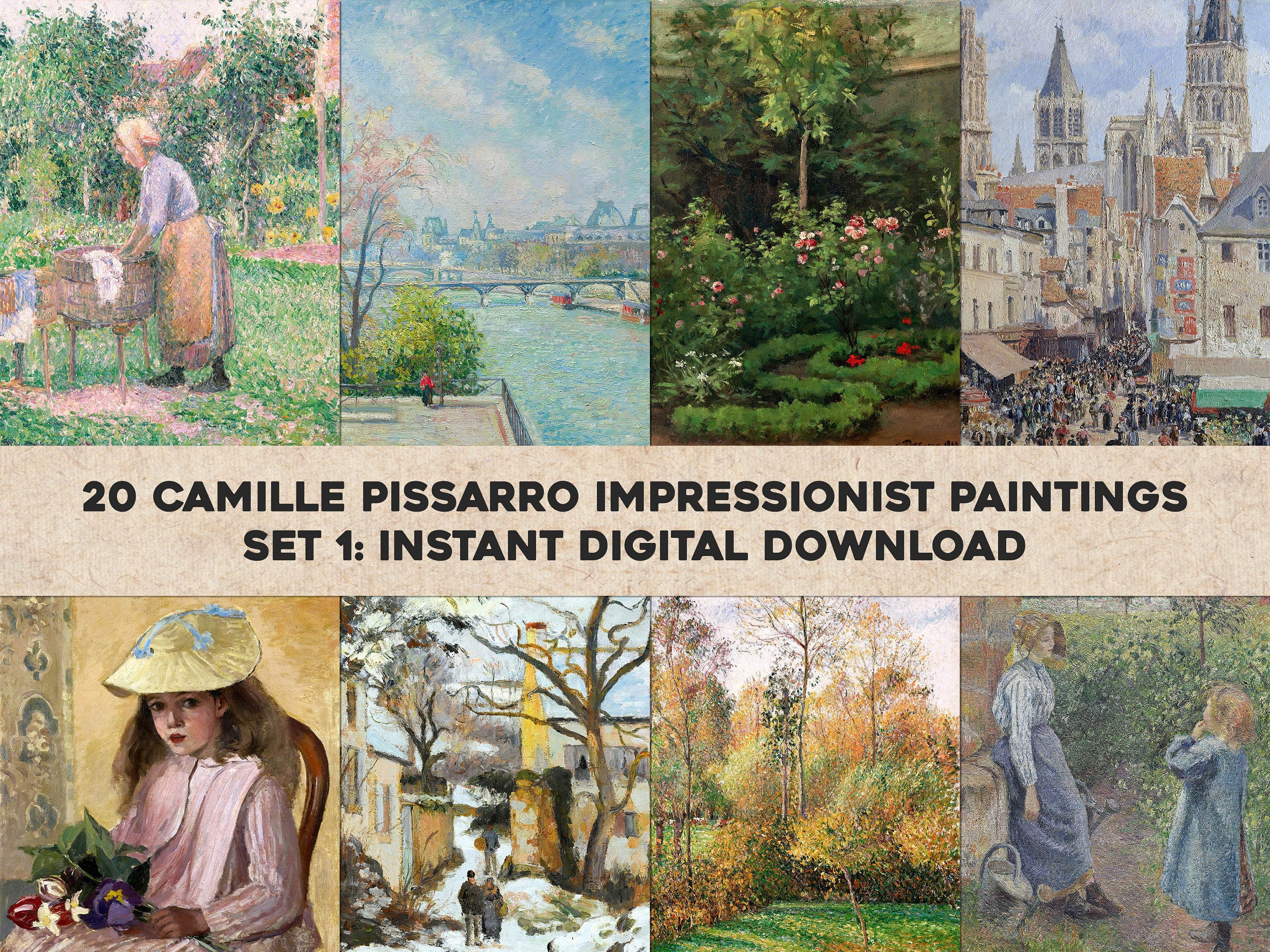 Camille Pissarro Impressionist Paintings Set 1 | Famous Art - CleanArchives