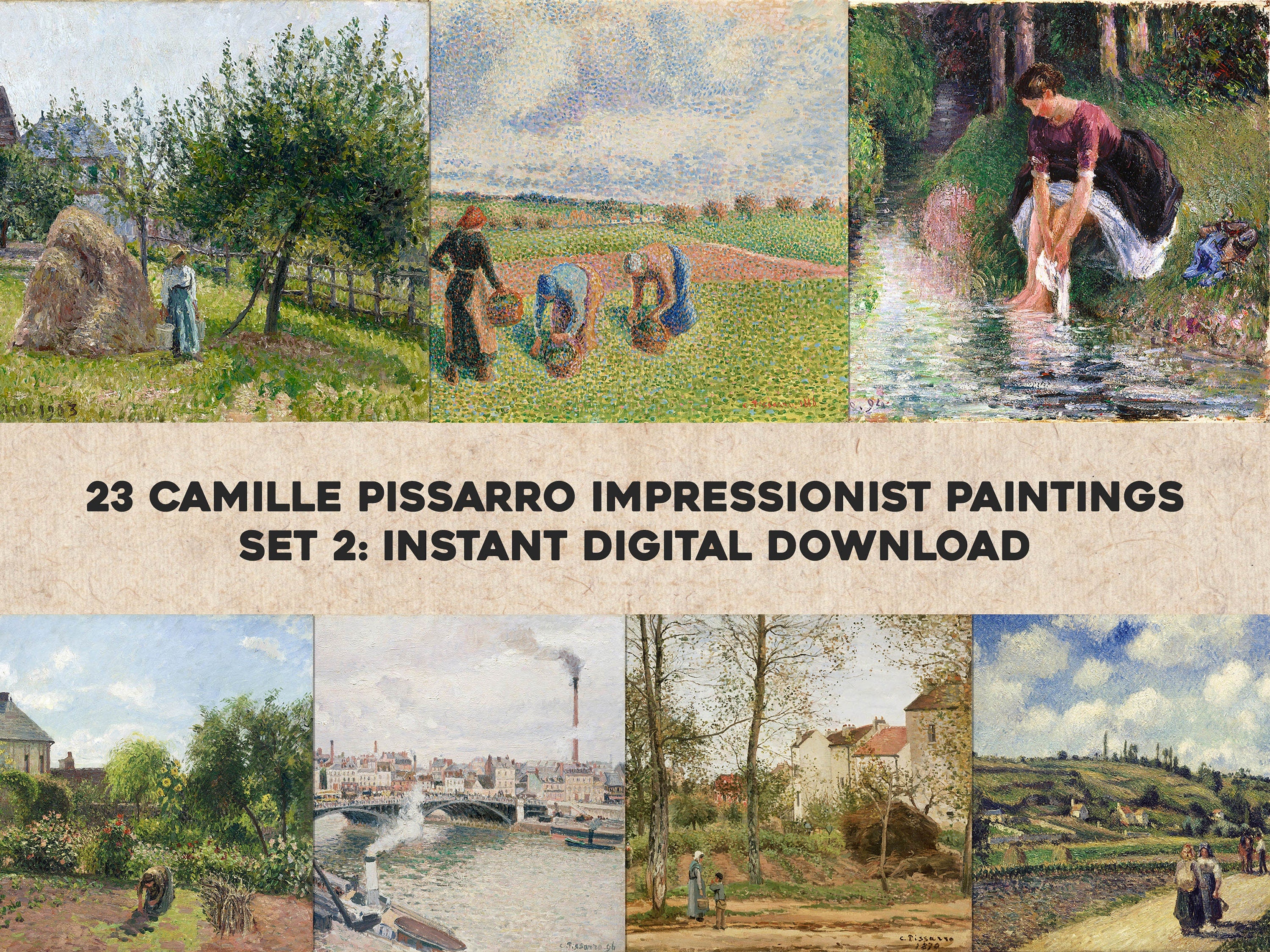 Camille Pissarro Impressionist Paintings Set 2 | Famous Art - CleanArchives