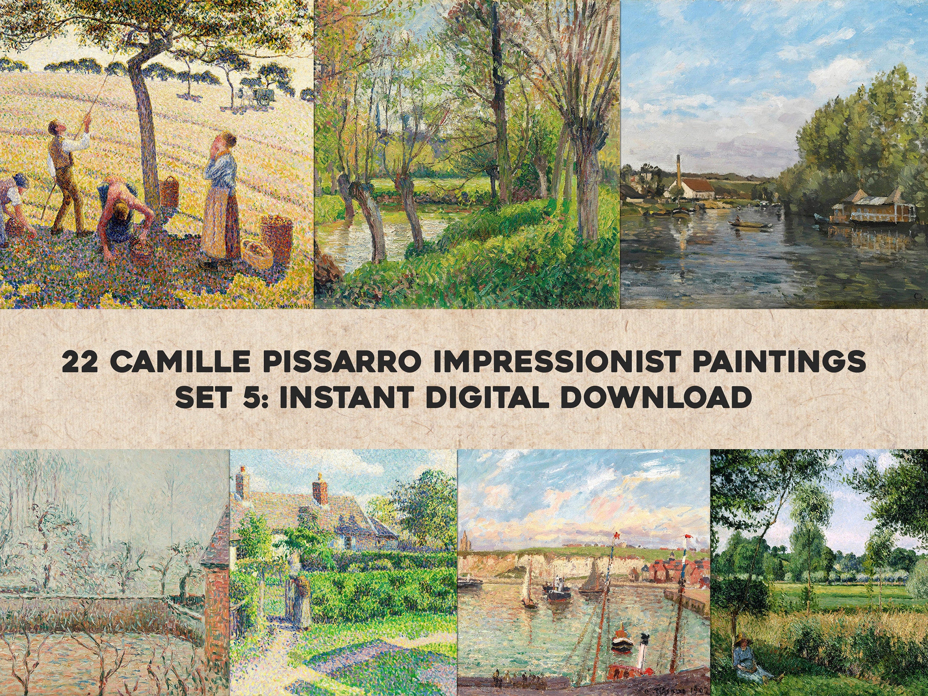 Camille Pissarro Impressionist Paintings Set 5 | Famous Art - CleanArchives