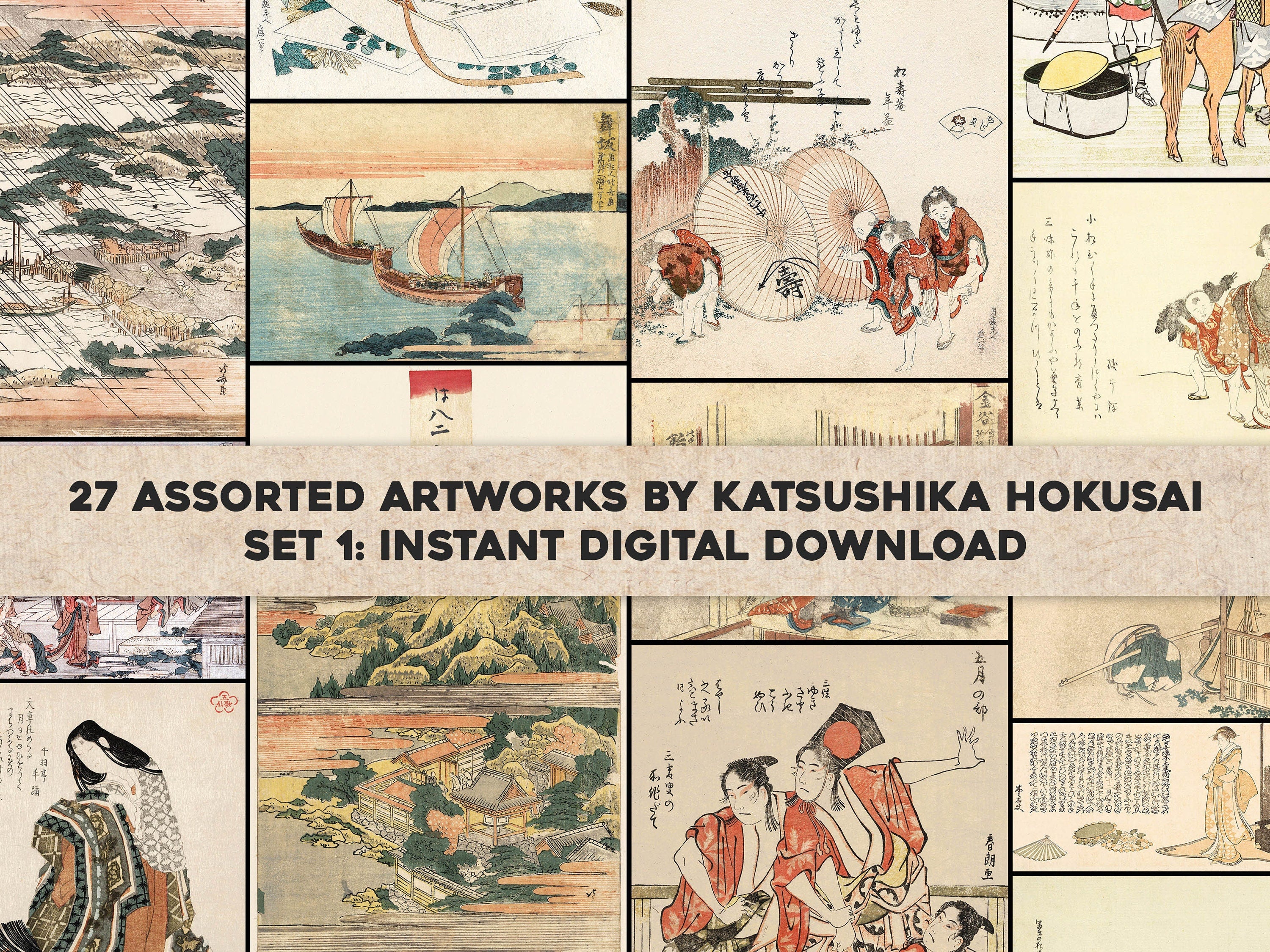 Katsushika Hokusai Assorted Works Set 1 | Japanese Art Images ...