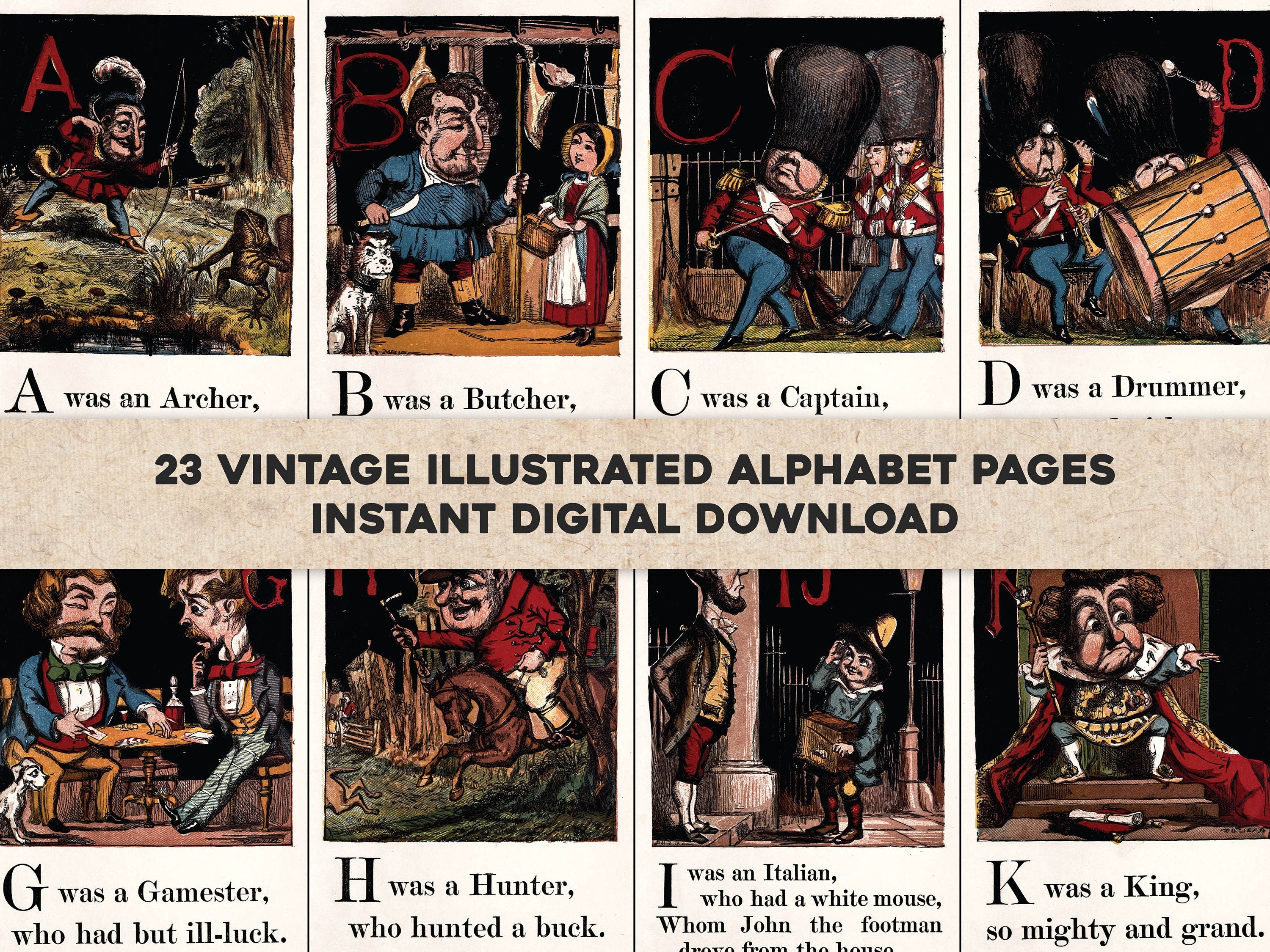 Children's Illustrated Alphabet 2 | Illustrated Book Images - CleanArchives
