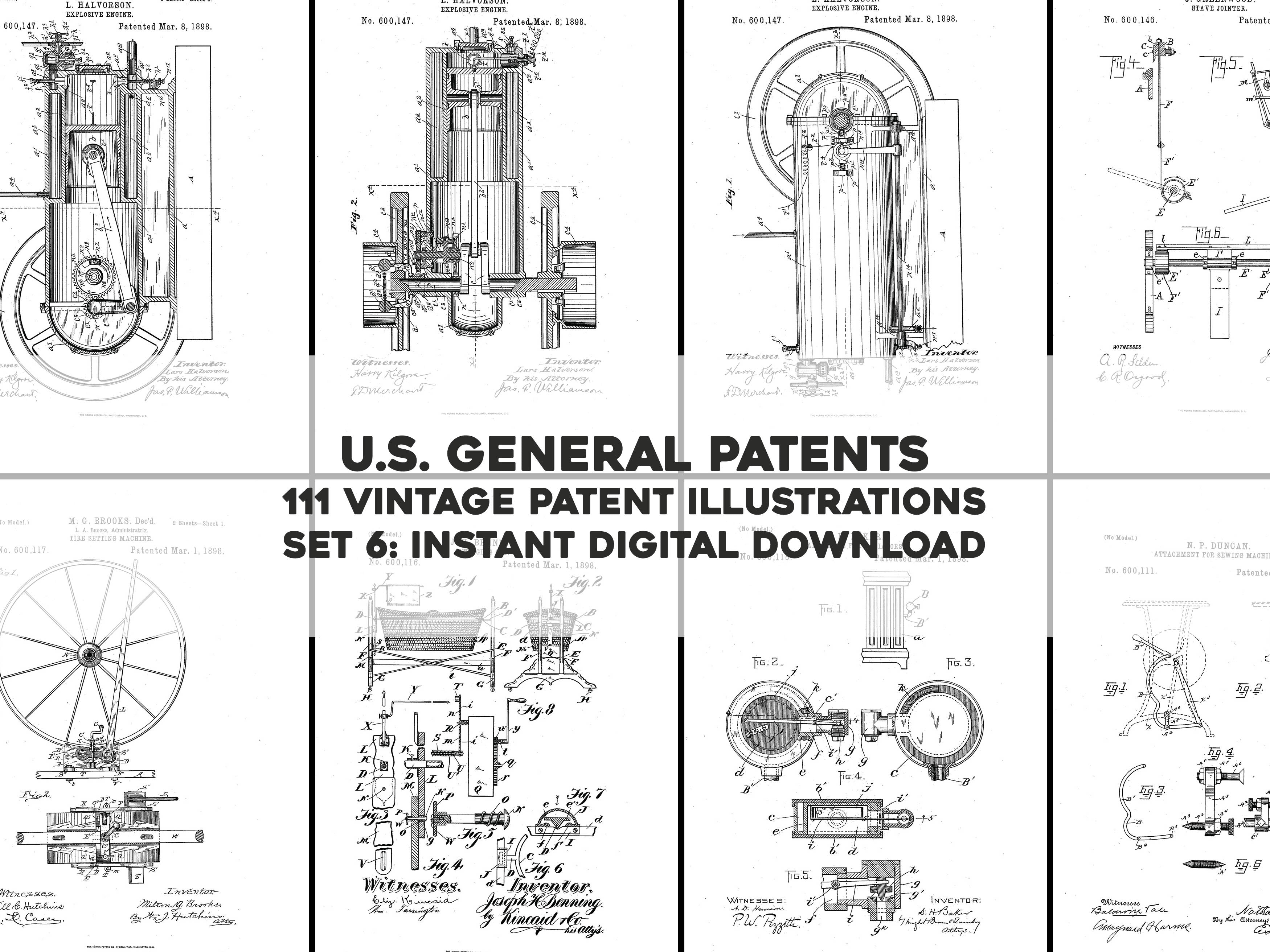US General Single Patents Set 6 | Patent Images - CleanArchives