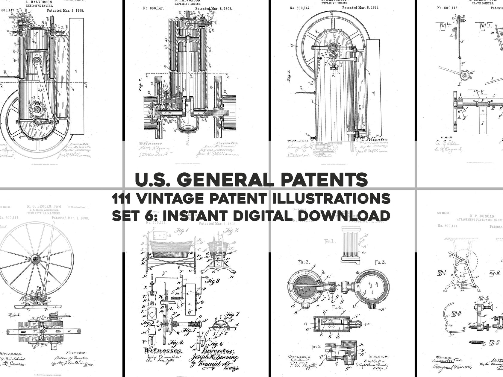 US General Single Patents Set 6 | Patent Images - CleanArchives