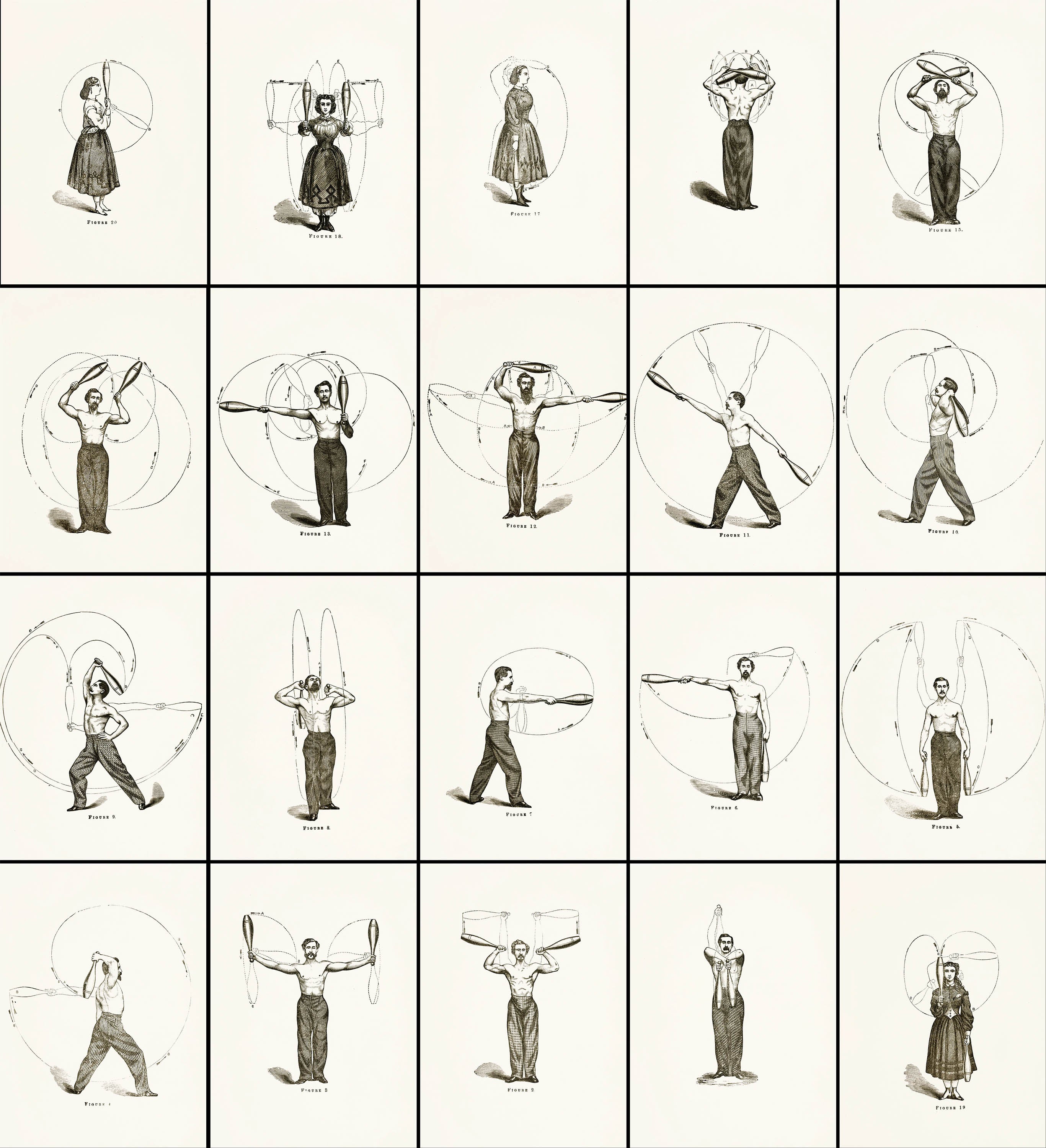 Indian Club Exercise | Sports Illustrations - CleanArchives