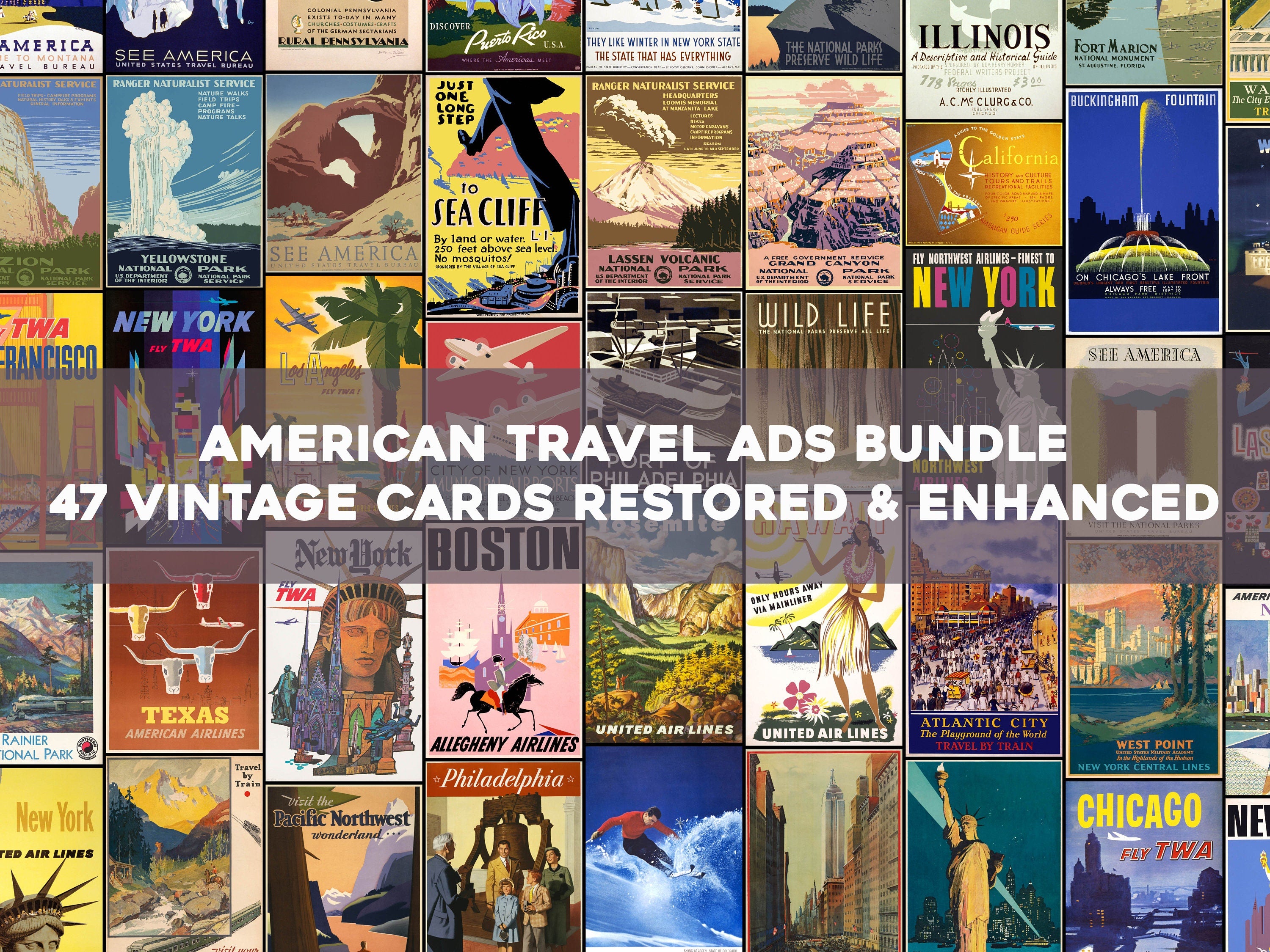 Vintage USA WPA Travel Posters | Travel Poster & Postcard Images ...