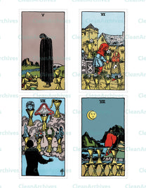 Rider Waite Smith Tarot Card Printable Deck and Backs Standard Size ...