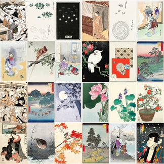 Japanese Ukiyo-e Woodblock Print 4"x6" Collage Kit Set 1 | Collage Kit ...