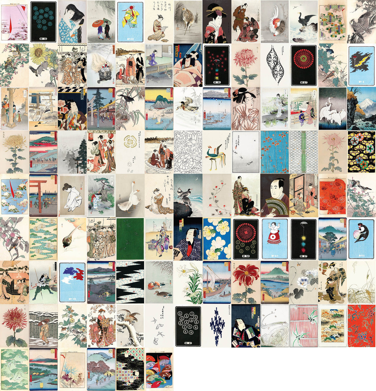 Japanese Ukiyo-e Woodblock Print 4"x6" Collage Kit Set 5 | Collage Kit ...
