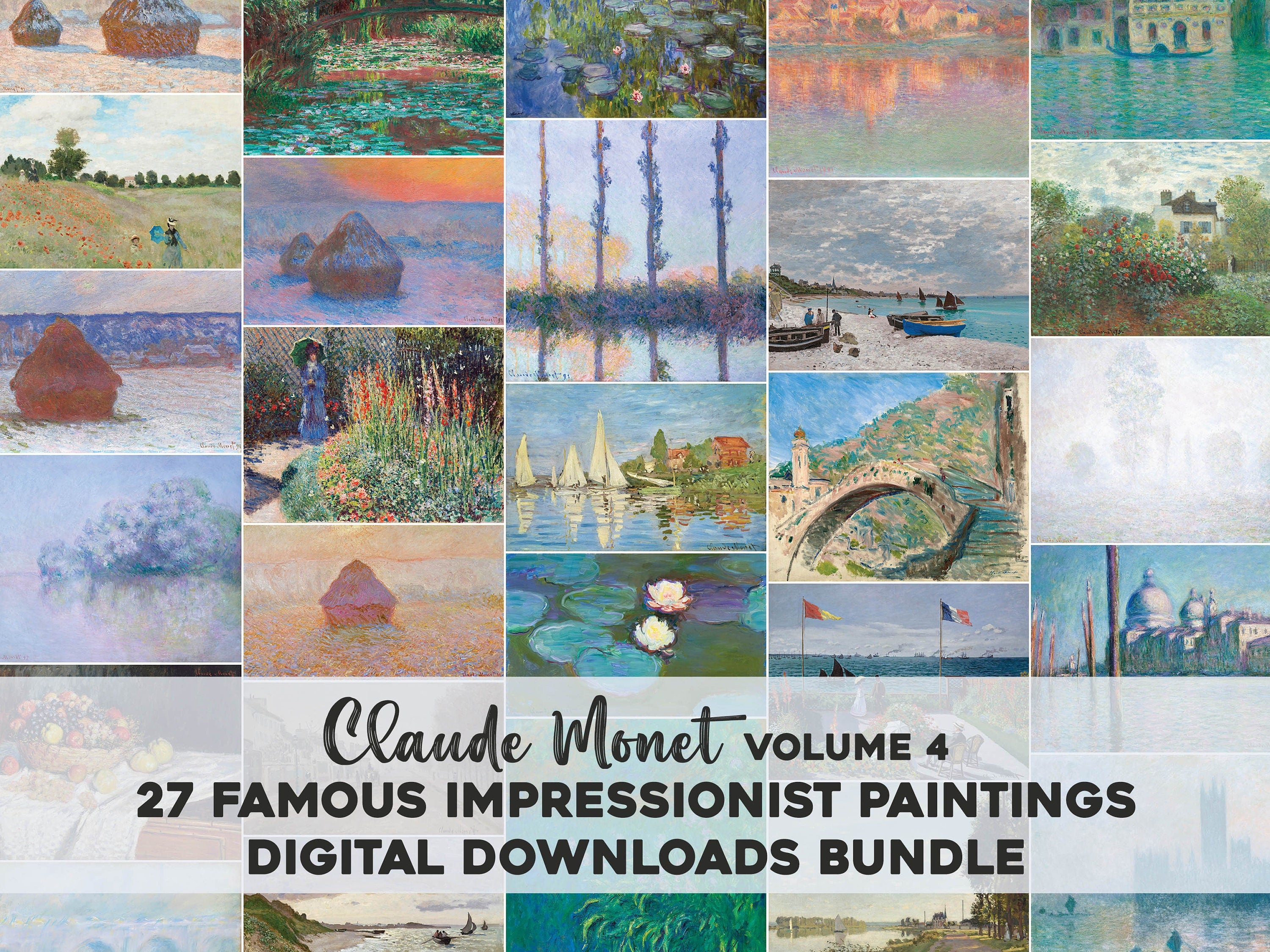 Claude Monet Impressionist Paintings Set 4 | Famous Art - CleanArchives