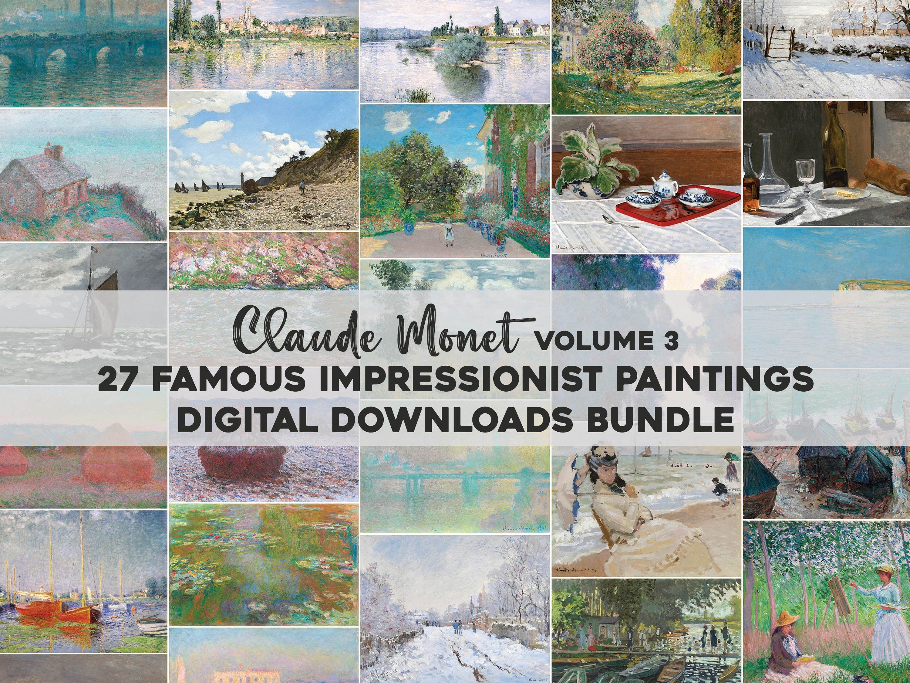 Claude Monet Impressionist Paintings Set 3 | Famous Art - CleanArchives