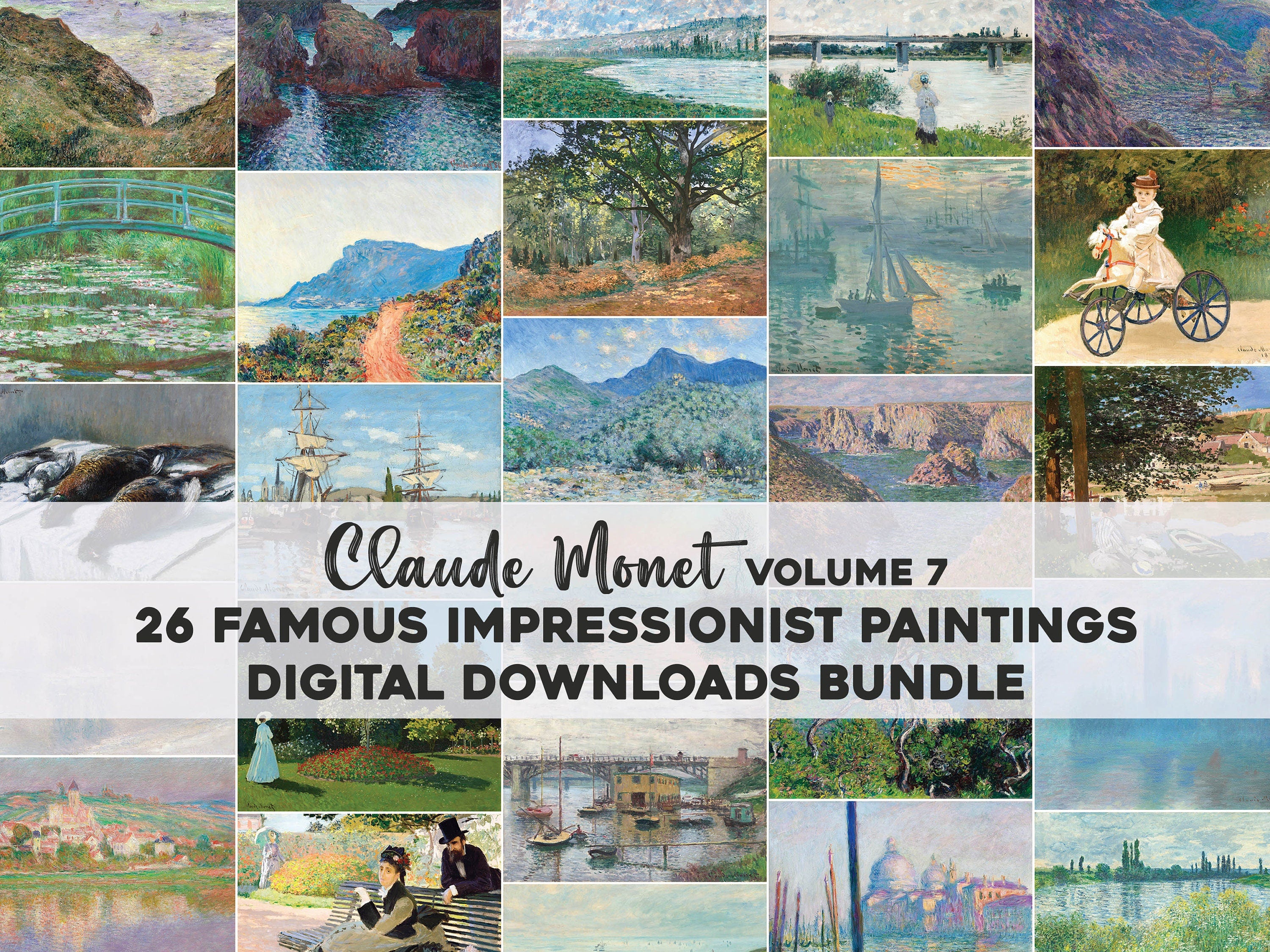 Claude Monet Impressionist Paintings Set 7 | Famous Art - CleanArchives