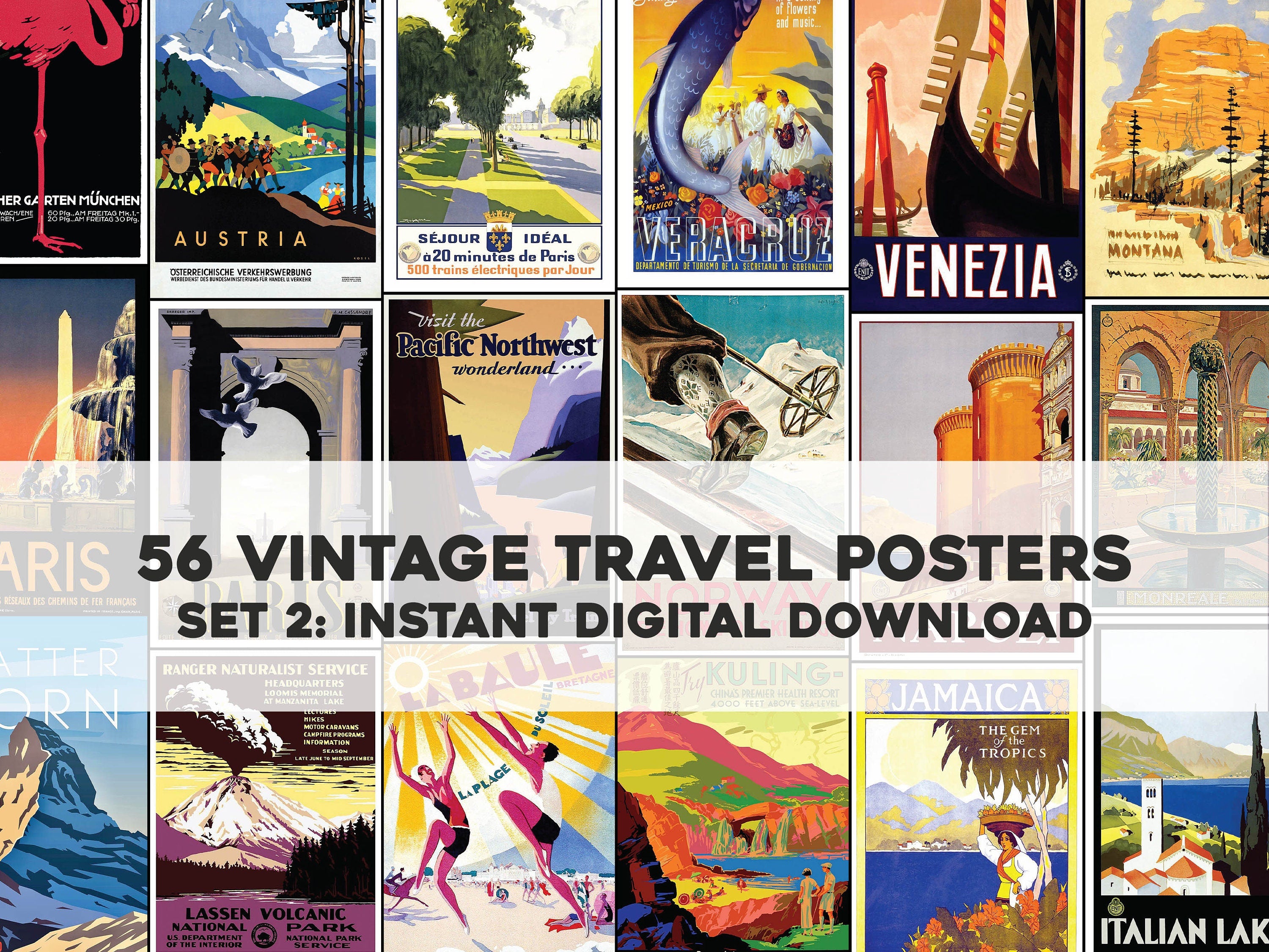 Vintage International Travel Posters Set 2 | Travel Poster & Postcard ...