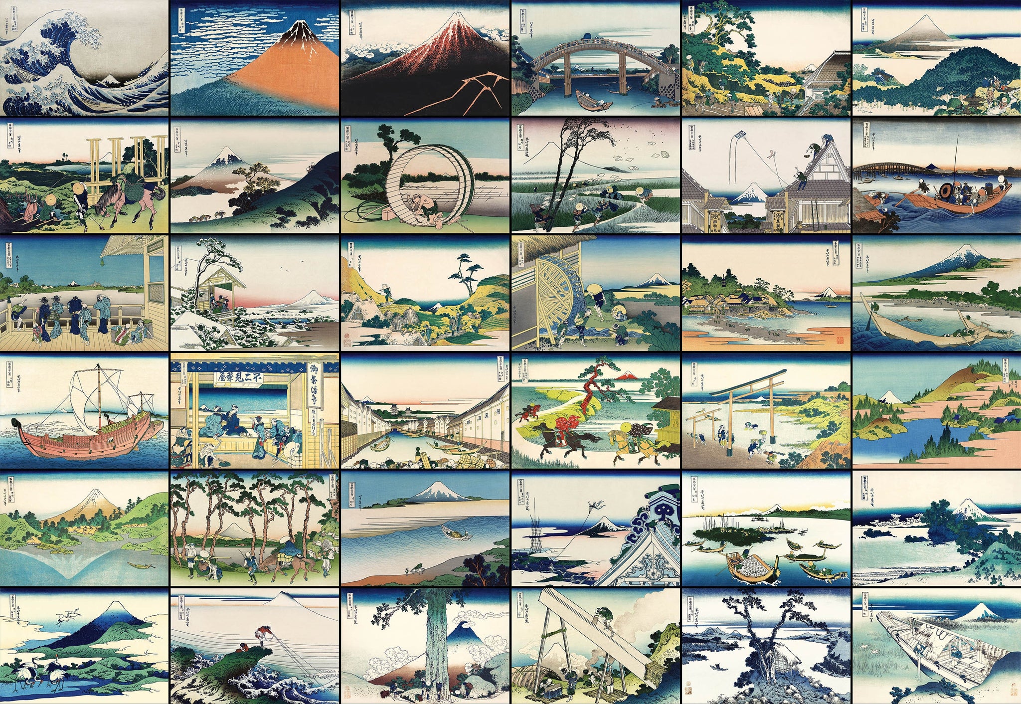 Thirty-Six Views of Mt. Fuji Hokusai | Japanese Art Images - CleanArchives