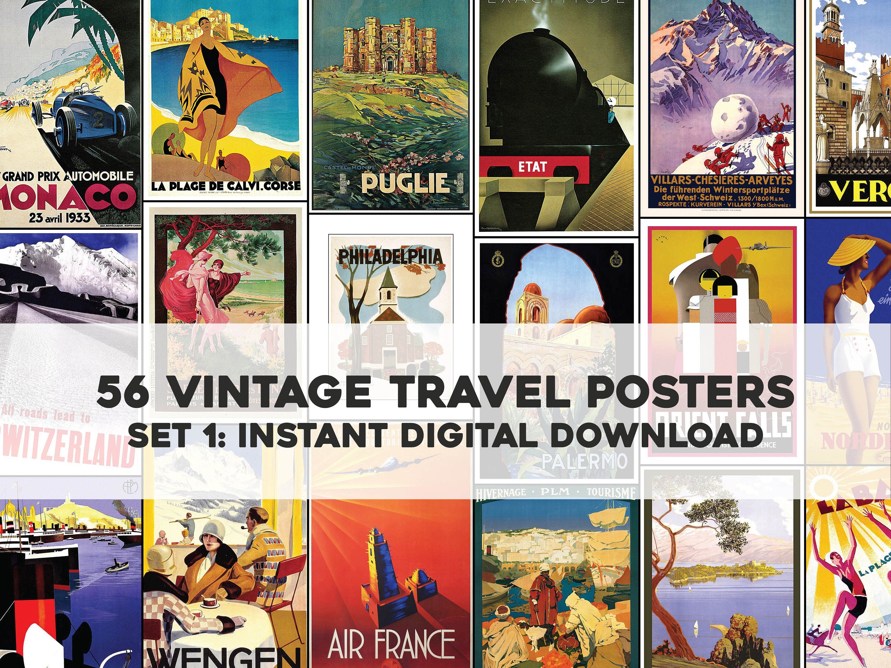 Vintage International Travel Posters Set 1 | Travel Poster & Postcard ...