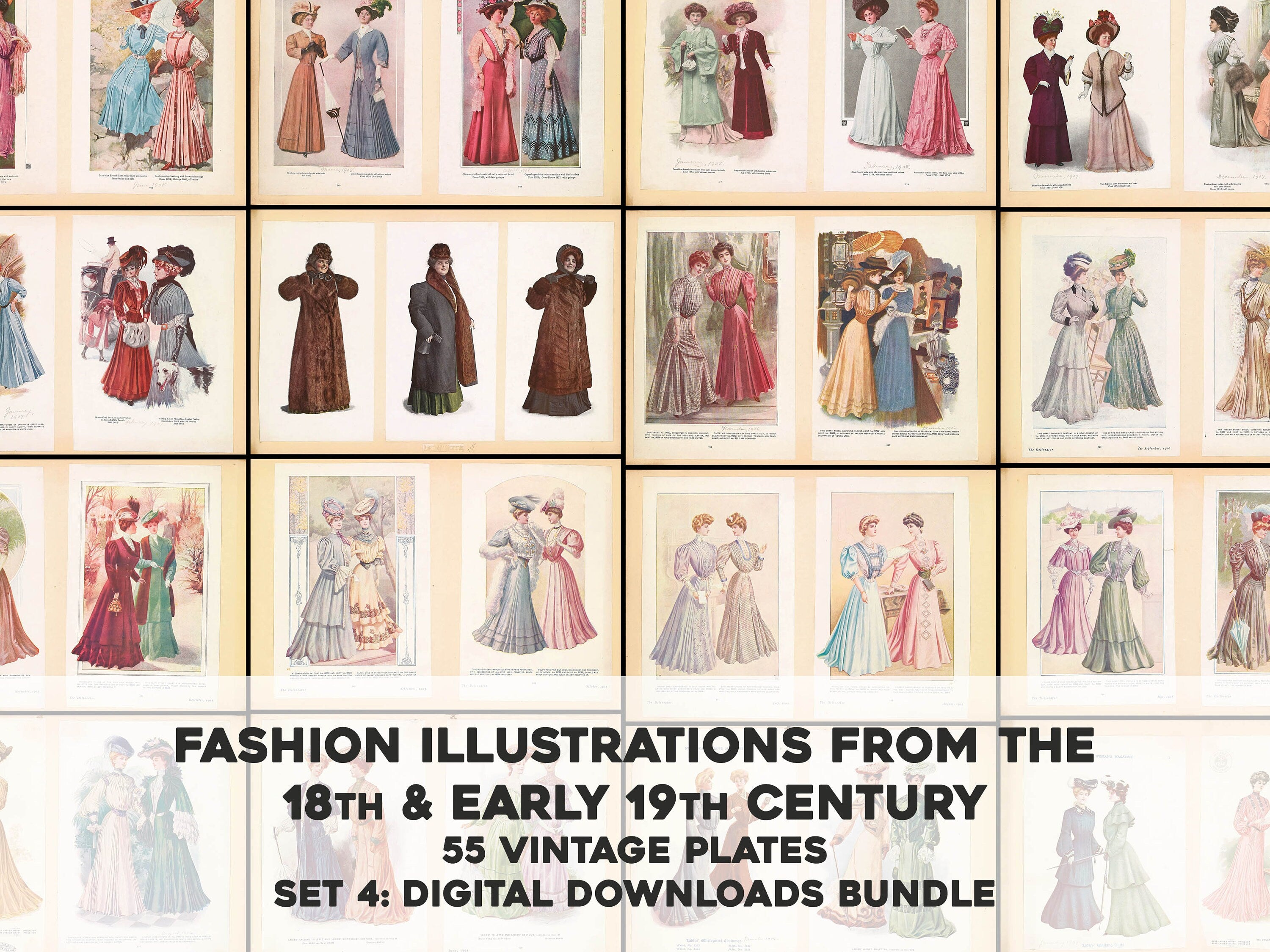 18th & 19th Century Fashion Plates Set 4 | Fashion Images - CleanArchives