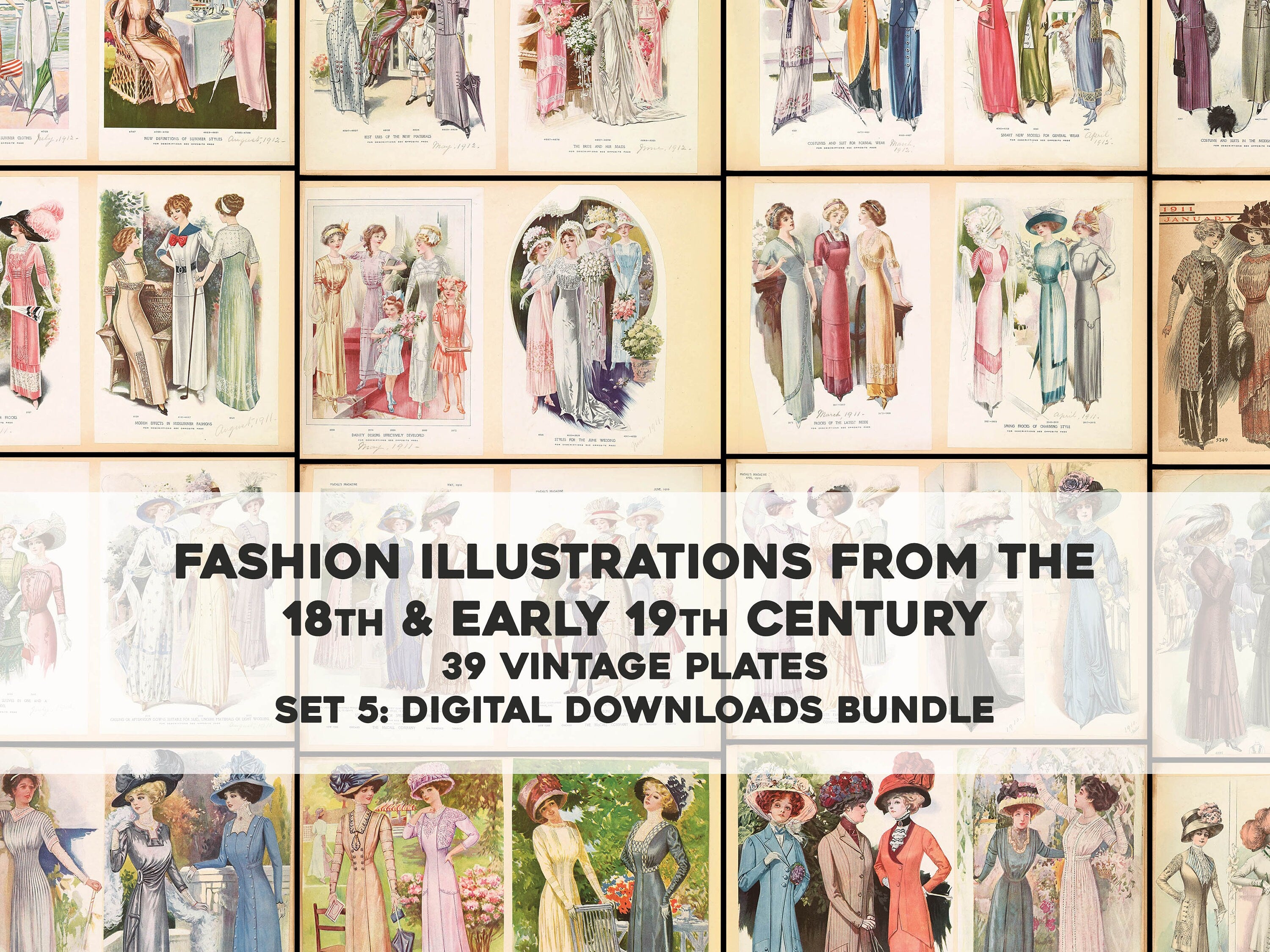 18th & 19th Century Fashion Plates Set 5 | Fashion Images - CleanArchives