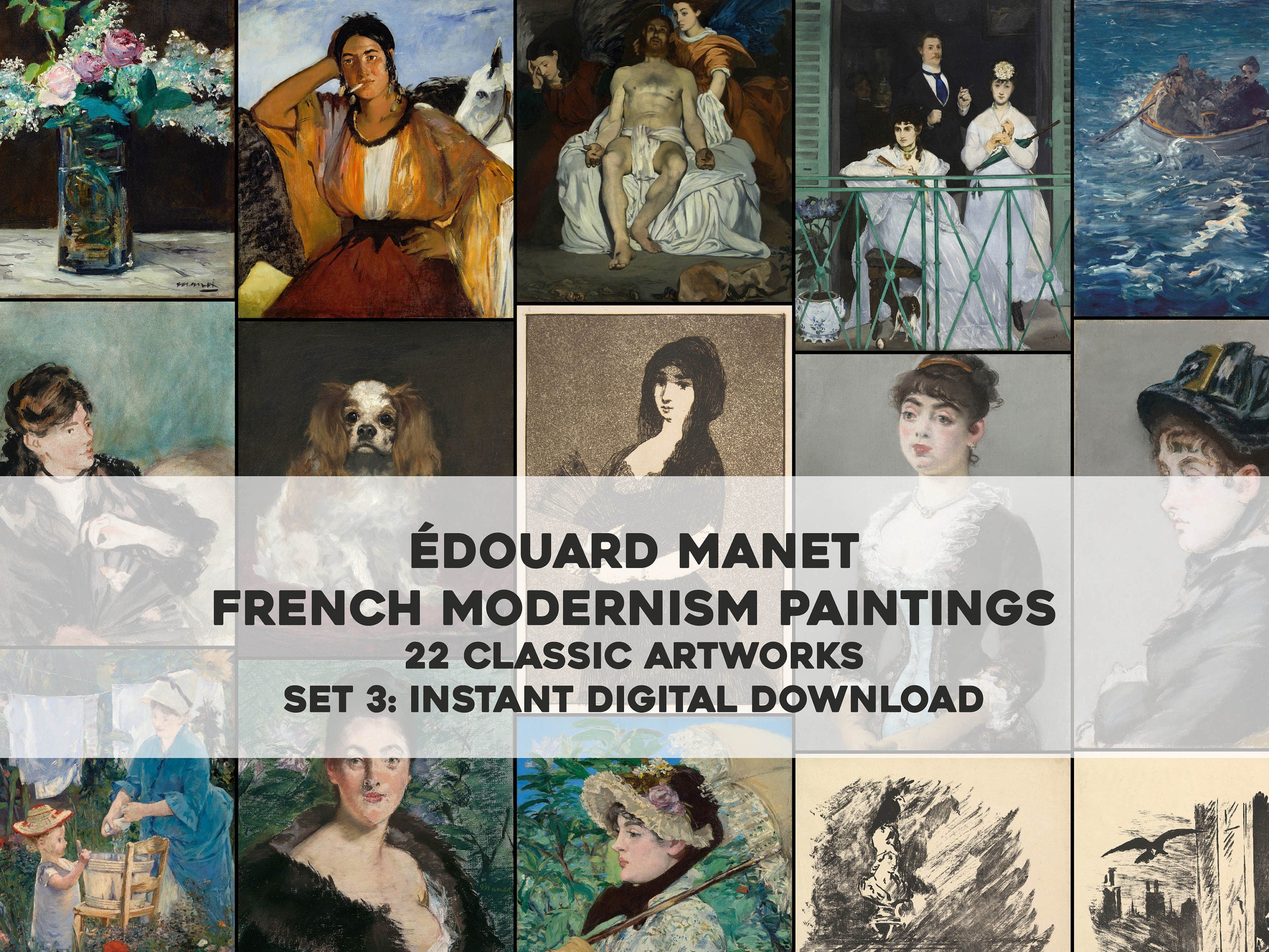 Edouard Manet Impressionist Paintings Set 3 | Famous Art - CleanArchives