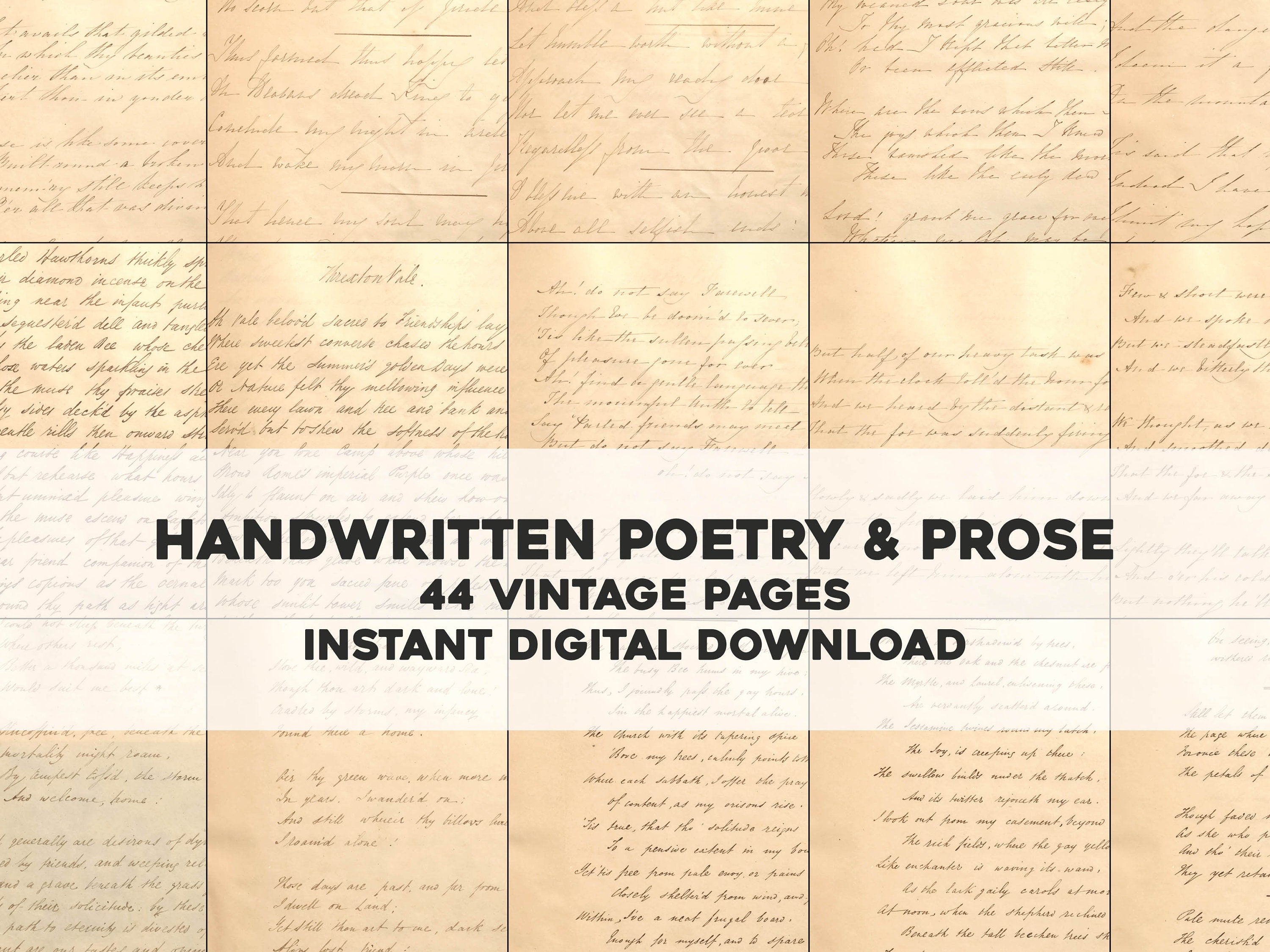 Handwritten Manuscript Poetry | Digital Paper Art Images - CleanArchives