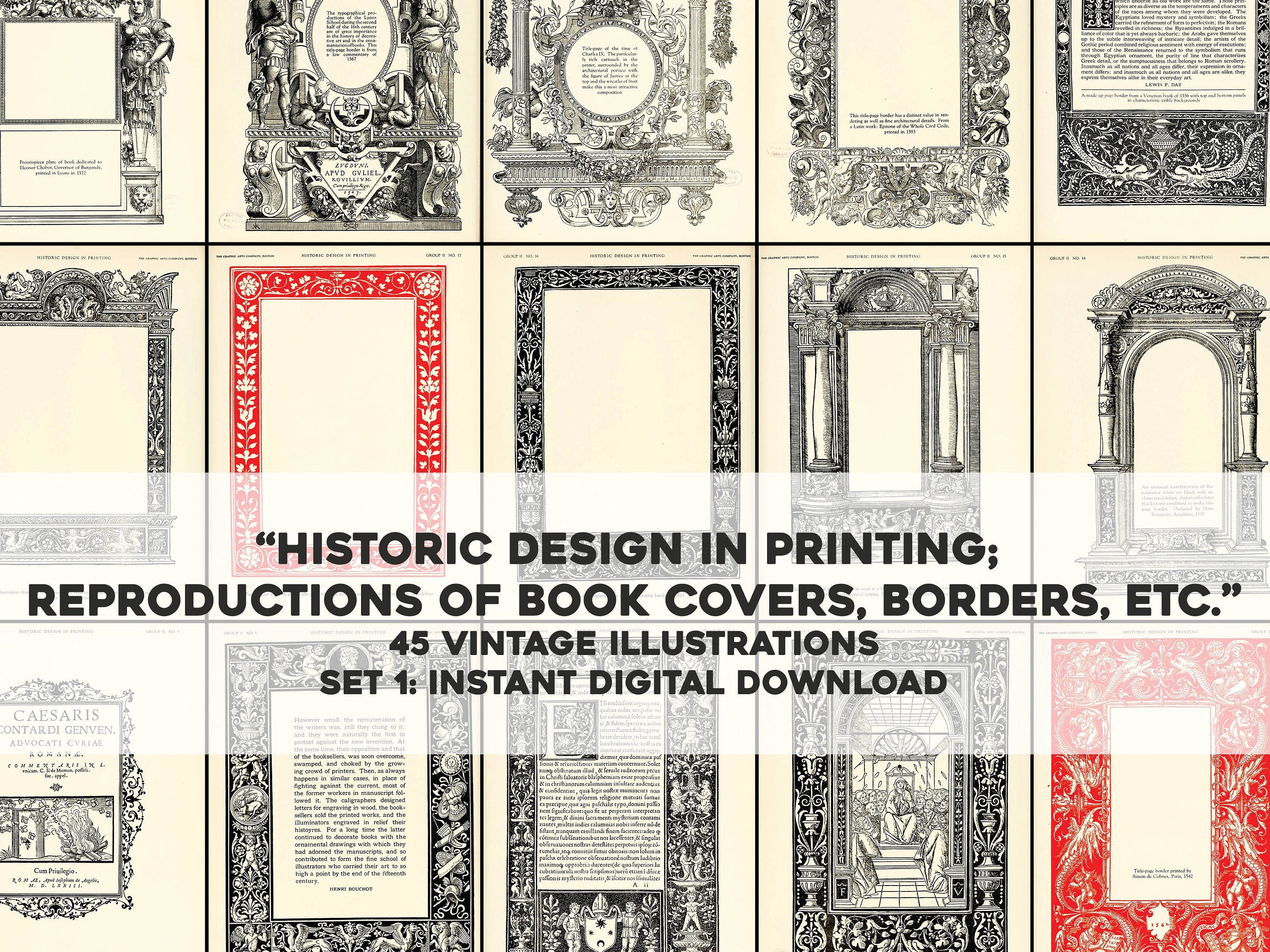 Historic Design in Book Printing Set 1 | Ornamental & Design Images ...