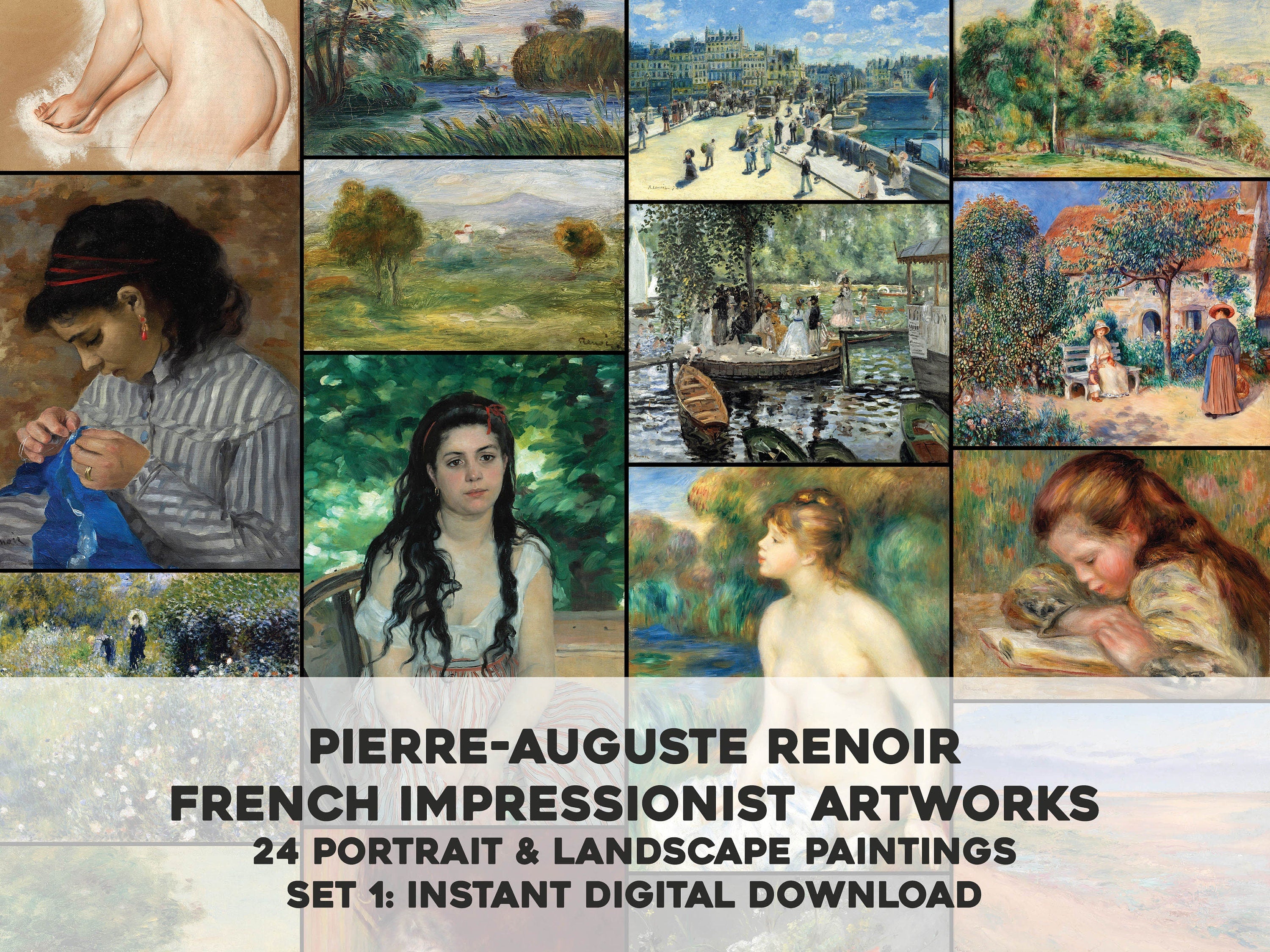 Pierre Renoir Impressionist Paintings Set 1 | Famous Art - CleanArchives