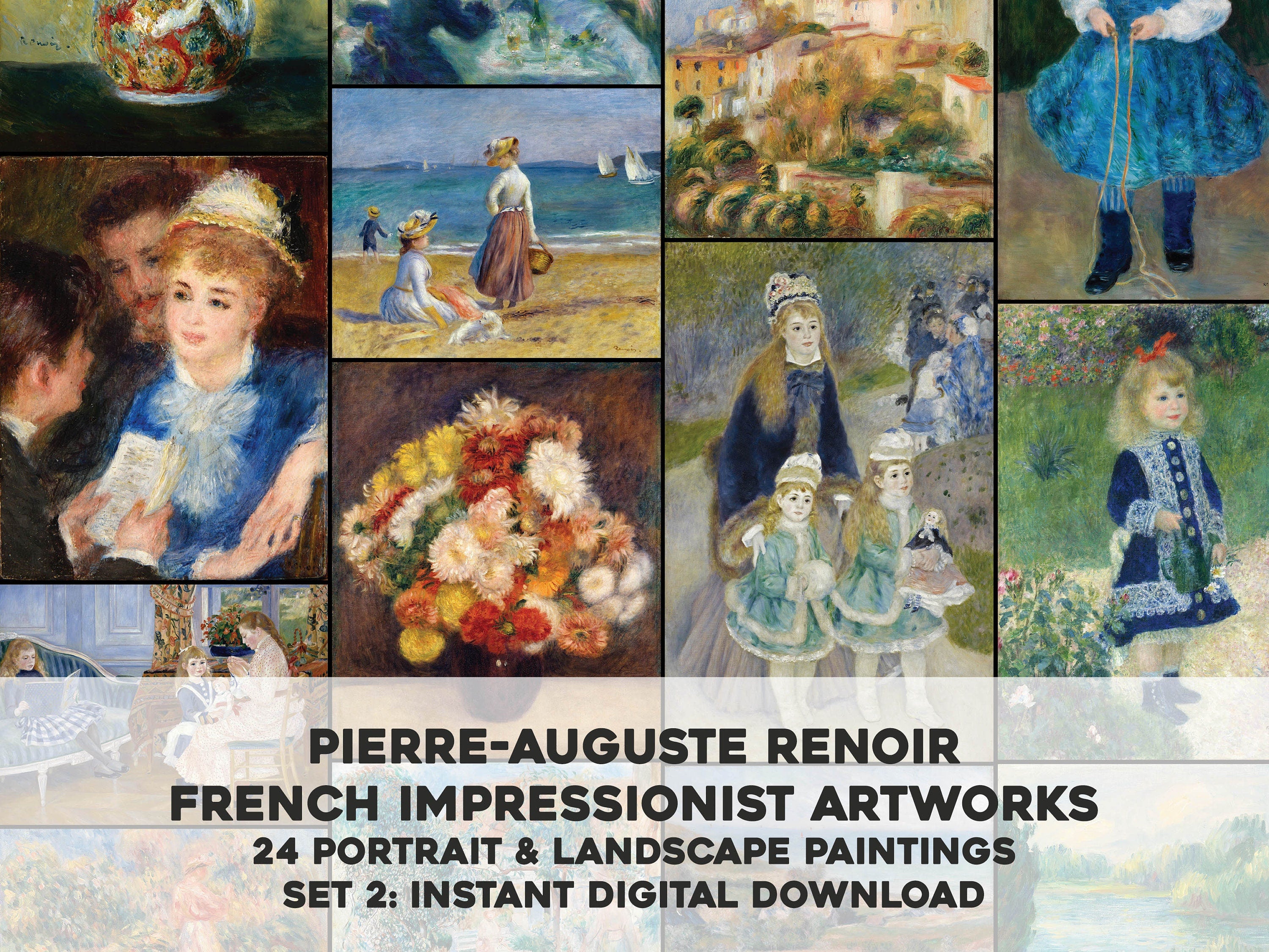 Pierre Renoir Impressionist Paintings Set 2 | Famous Art - CleanArchives