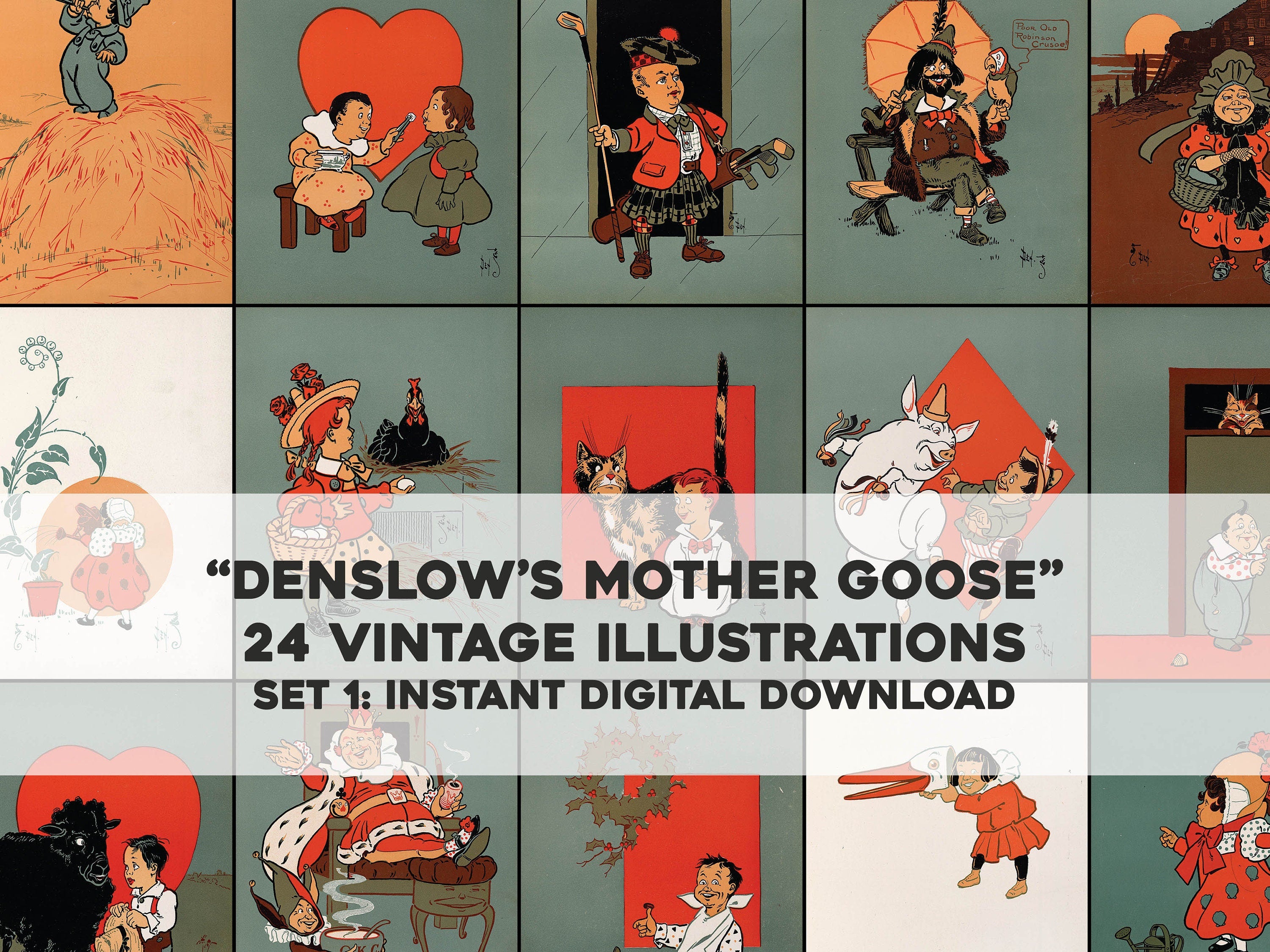 Denslow's Mother Goose Set 1 | Illustrated Book Images - CleanArchives