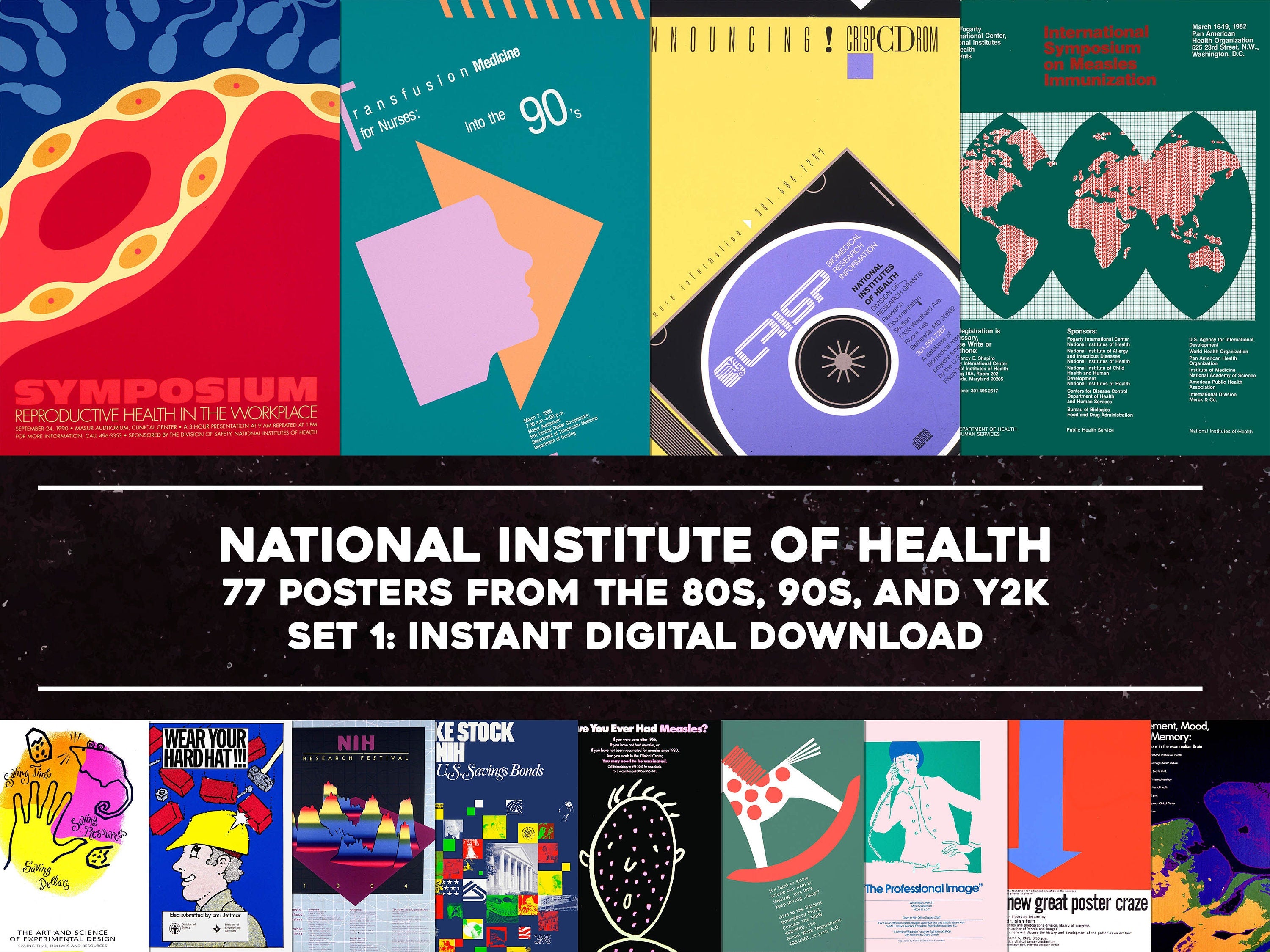 Retro Health Posters 70s 80s 90s Set 1 | Vintage Poster Images ...