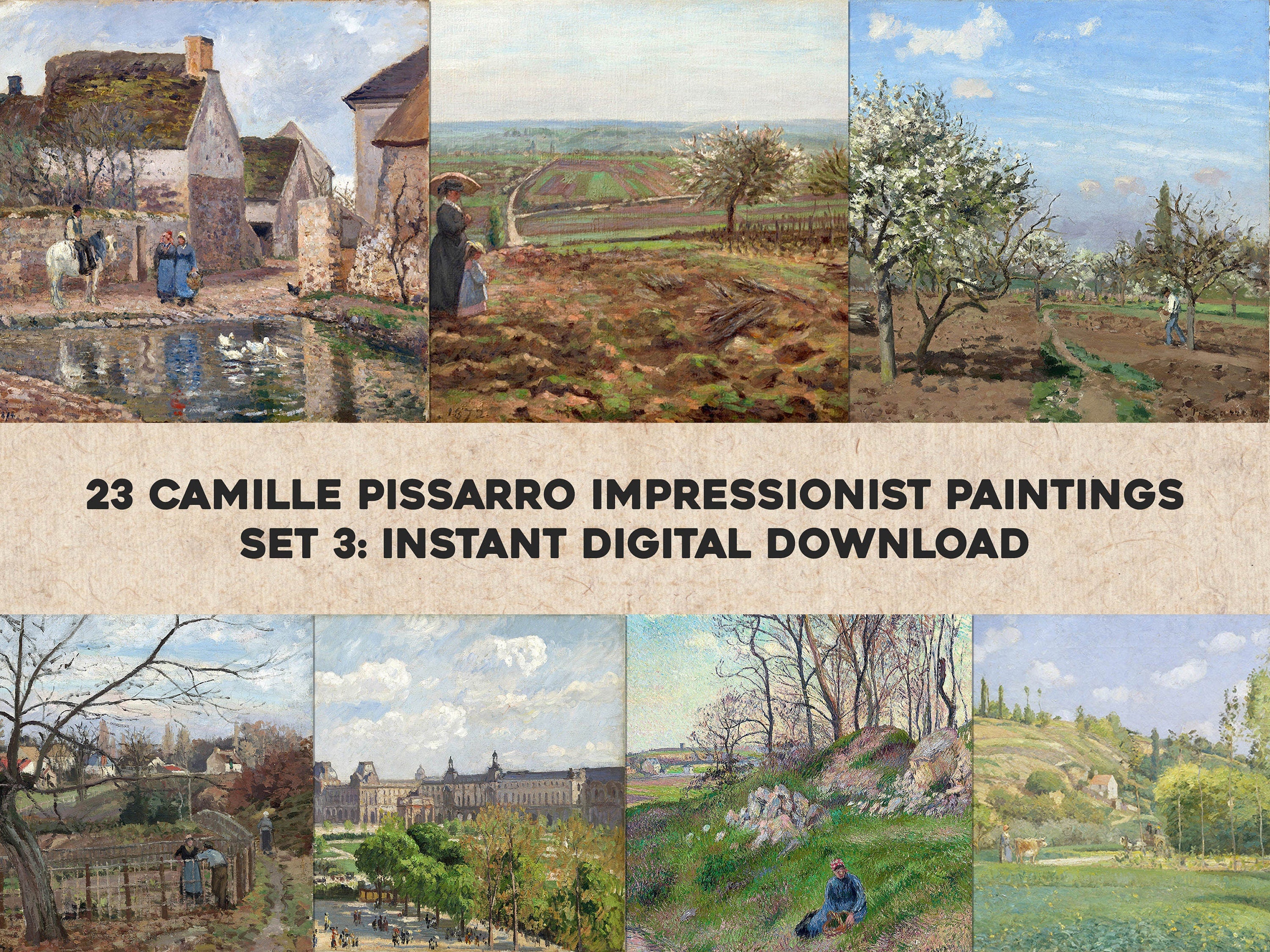 Camille Pissarro Impressionist Paintings Set 3 | Famous Art - CleanArchives