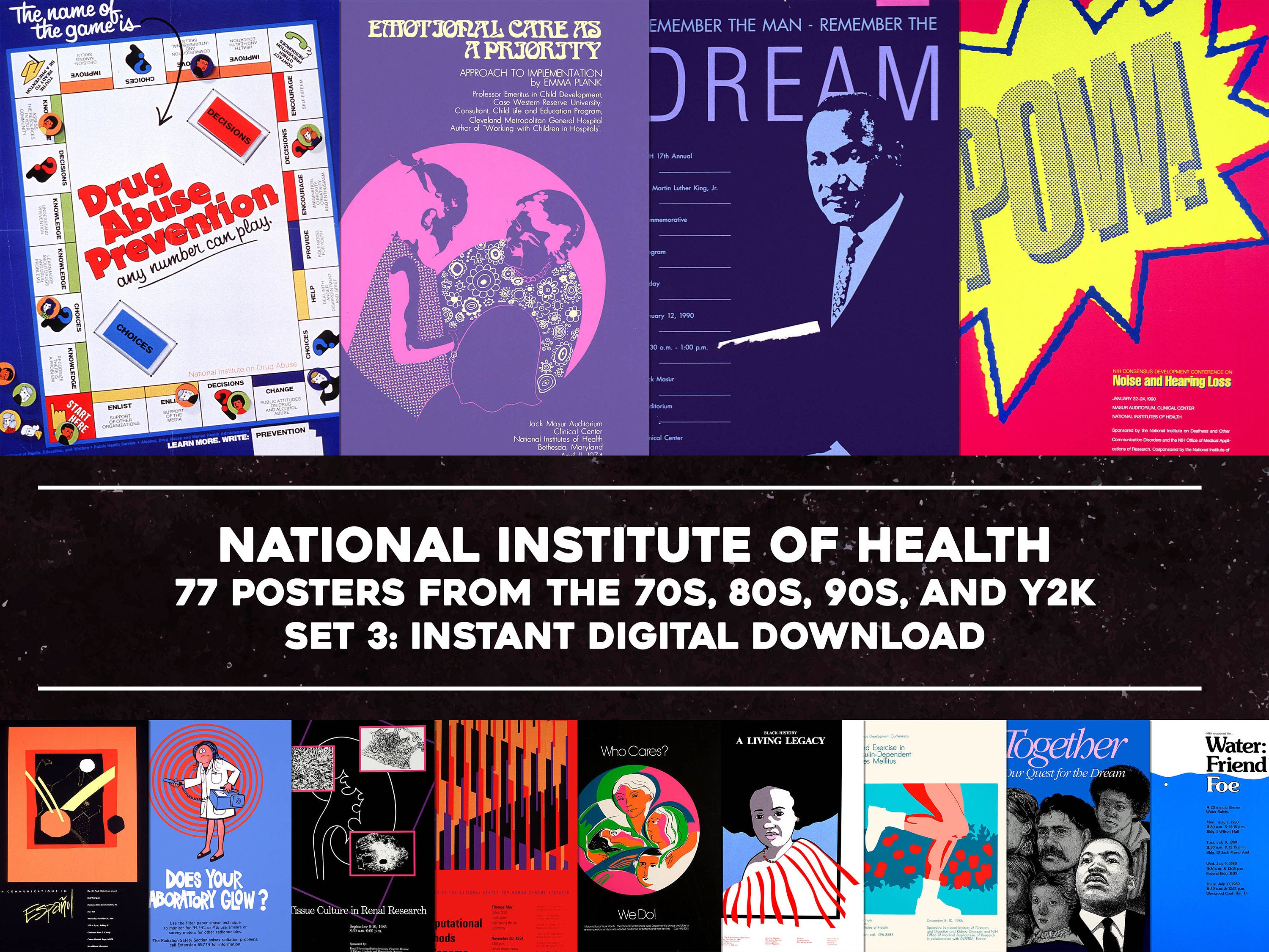 Retro Health Posters 70s 80s 90s Set 3 | Vintage Poster Images ...