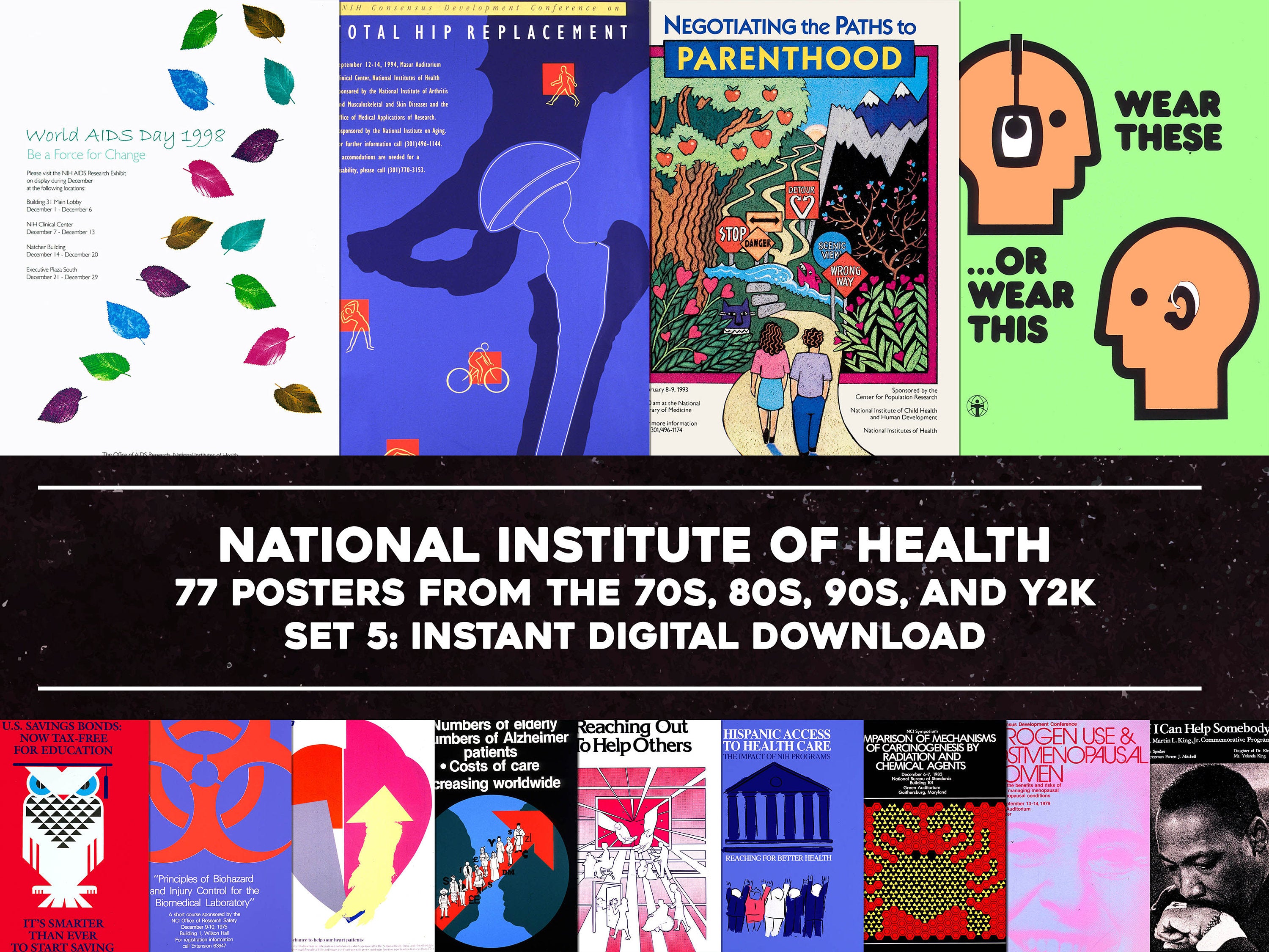 Retro Health Posters 70s 80s 90s Set 5 | Vintage Poster Images ...