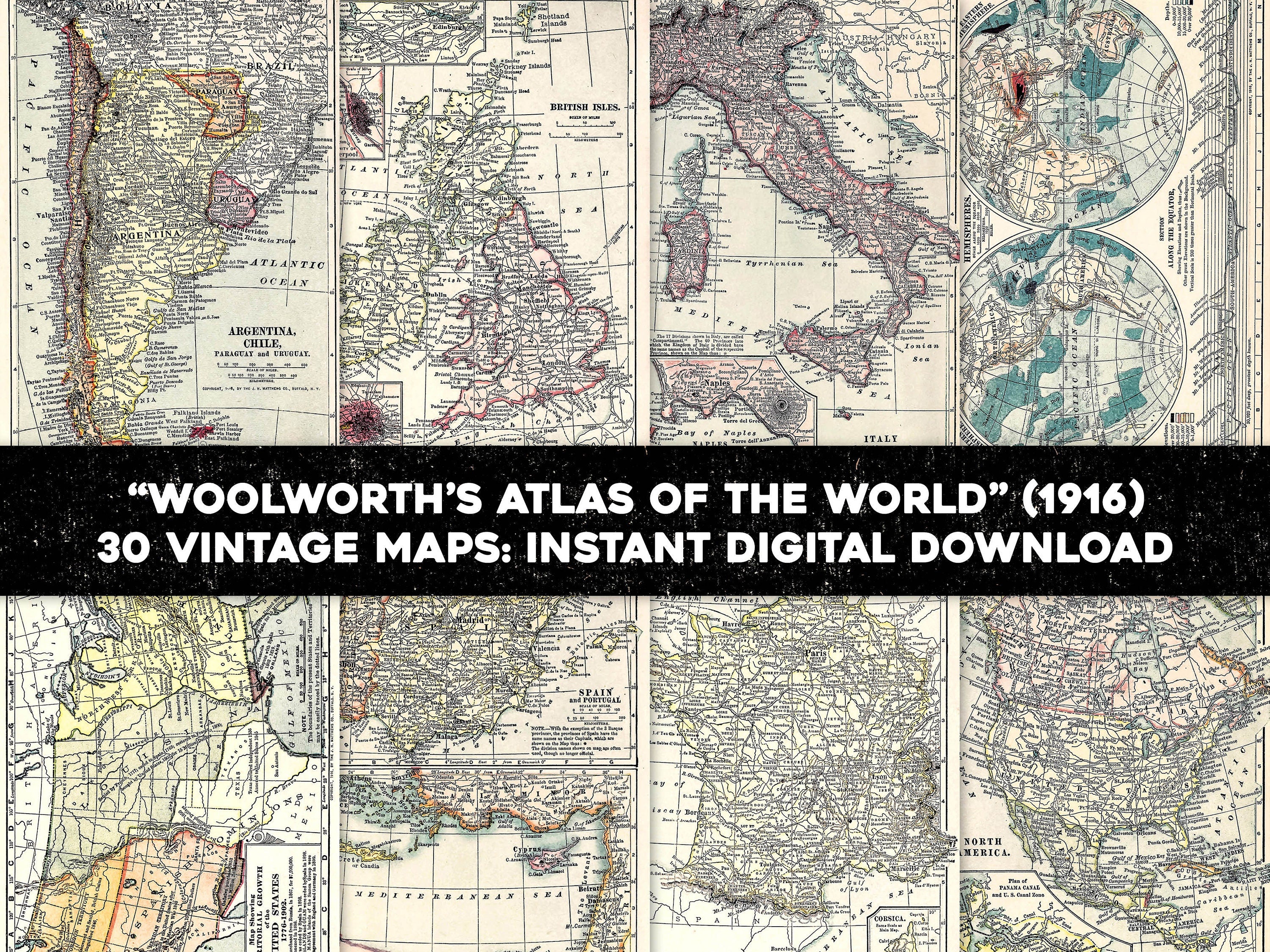 Woolworth's Atlas of the World | Maps & Atlas Images - CleanArchives