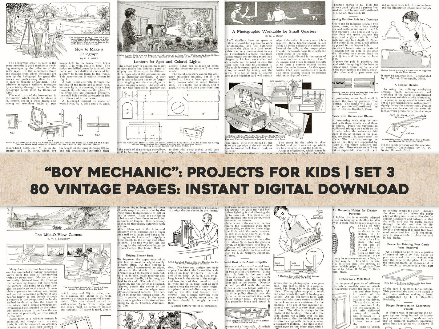The Boy Mechanic 1000 Things for Boys to do Set 3 | Illustrated Book ...