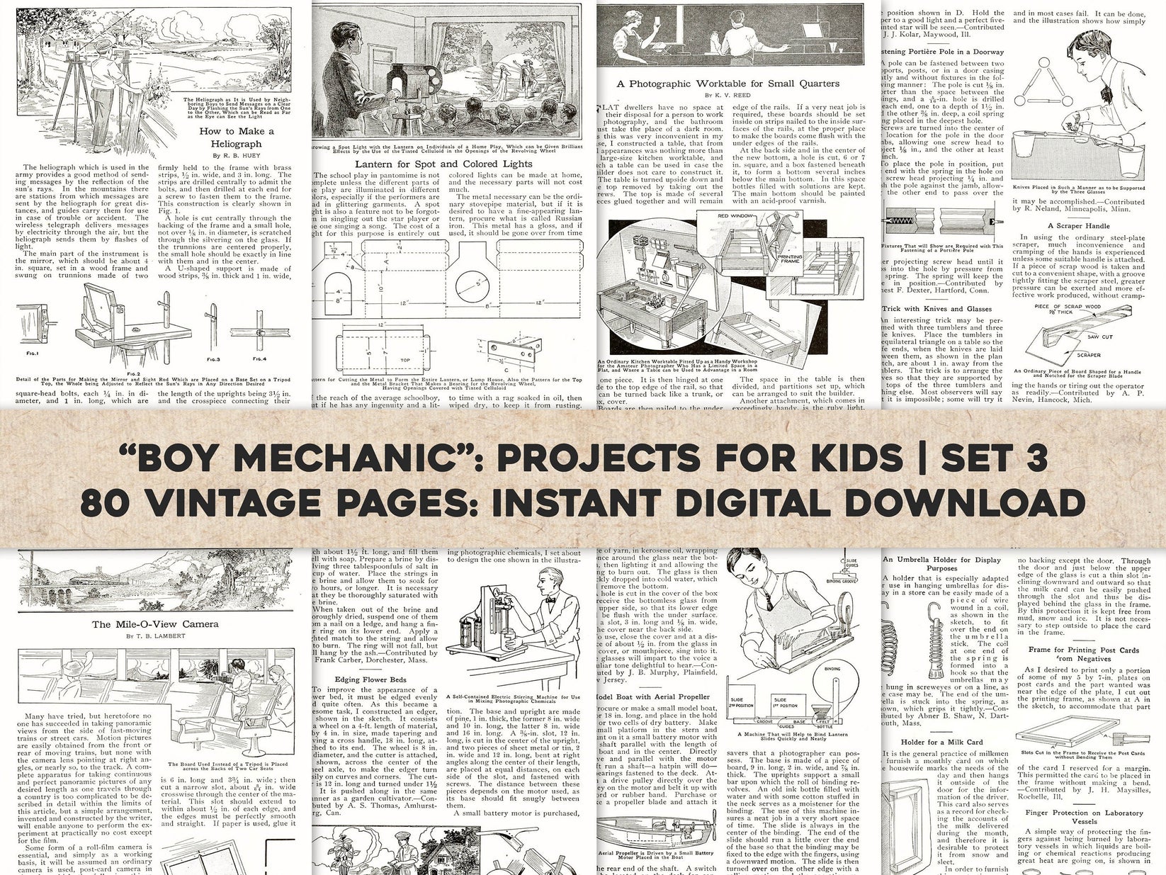 The Boy Mechanic 1000 Things for Boys to do Set 3 | Illustrated Book ...