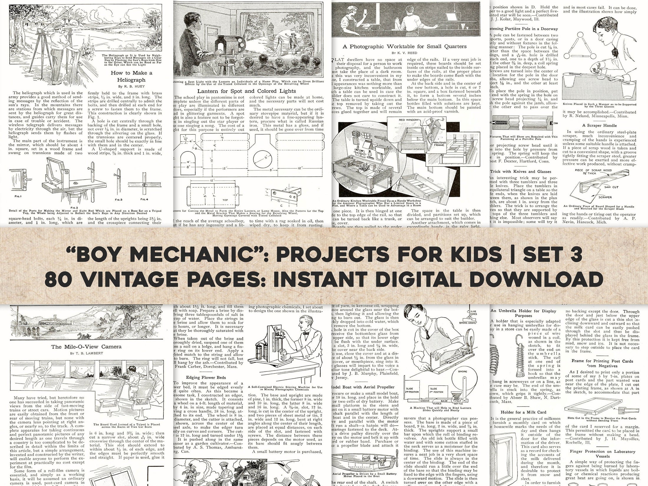 The Boy Mechanic 1000 Things for Boys to do Set 3 | Illustrated Book ...