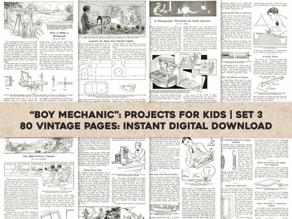 The Boy Mechanic 1000 Things for Boys to do Set 3 | Illustrated Book ...