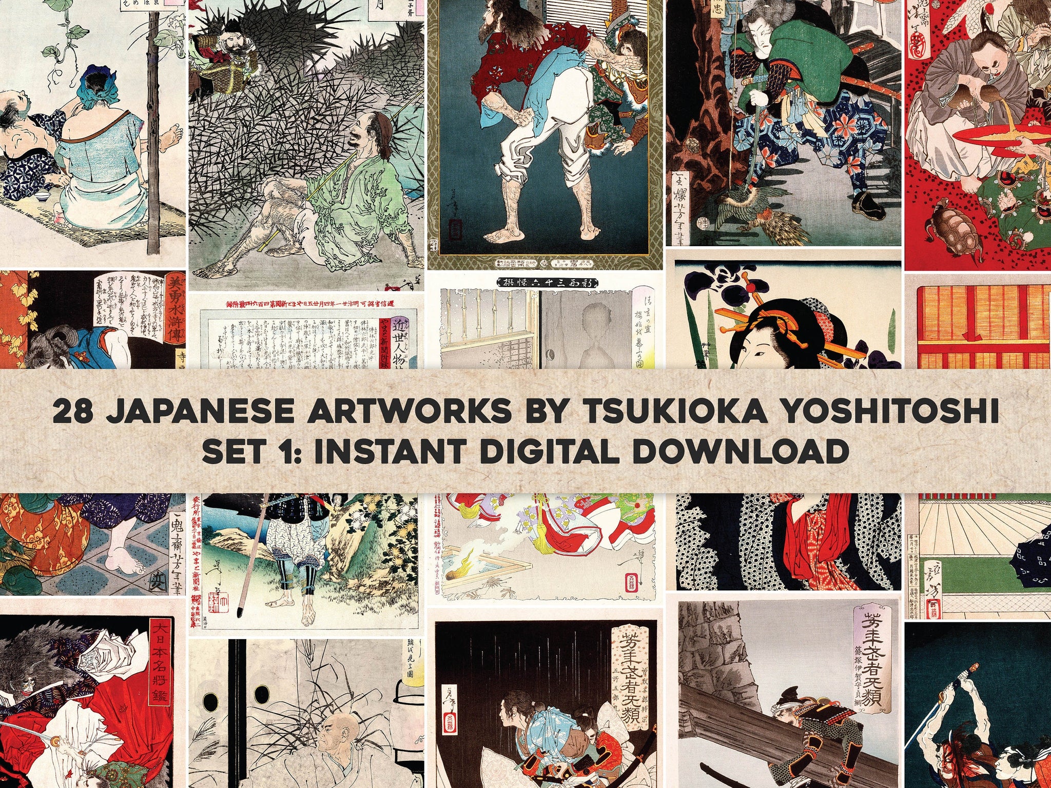 Tsukioka Yoshitoshi Ukiyo-e Woodblock Prints Set 1 | Japanese Art ...