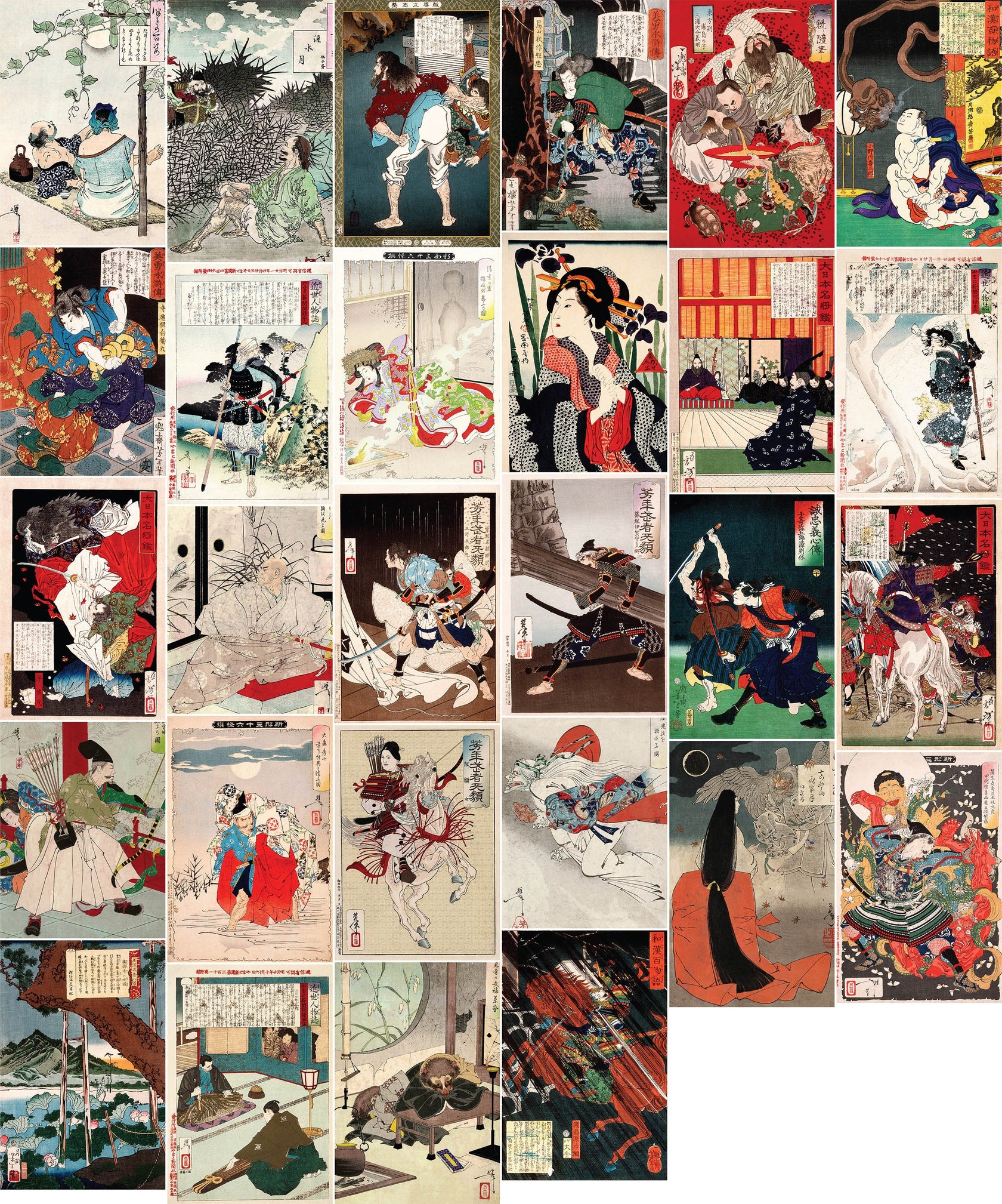 Tsukioka Yoshitoshi Ukiyo-e Woodblock Prints Set 1 | Japanese Art ...