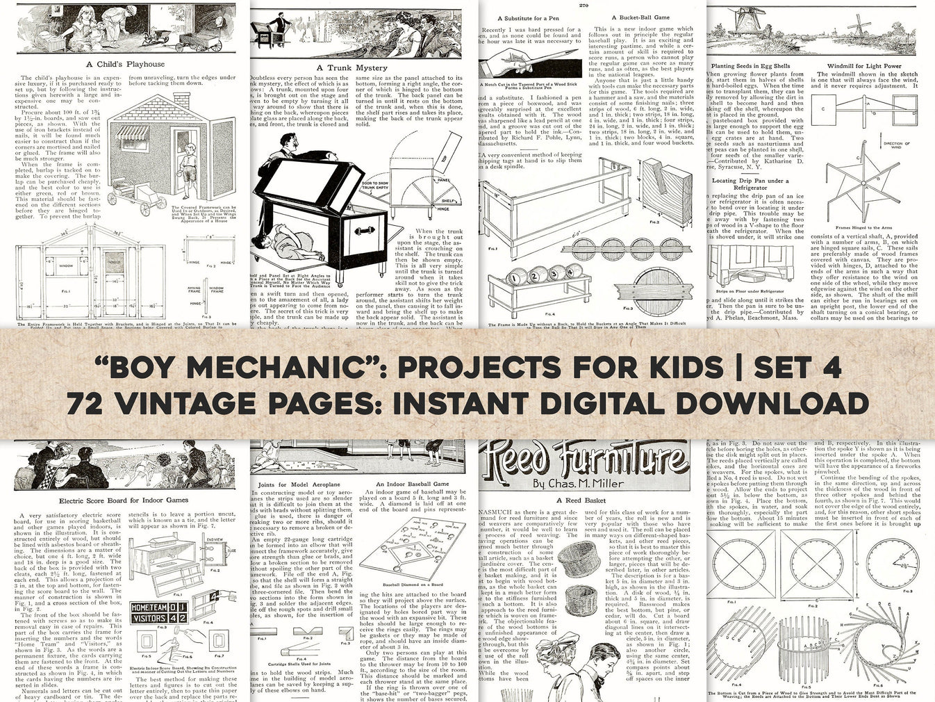 The Boy Mechanic 1000 Things for Boys to do Set 4 | Illustrated Book ...