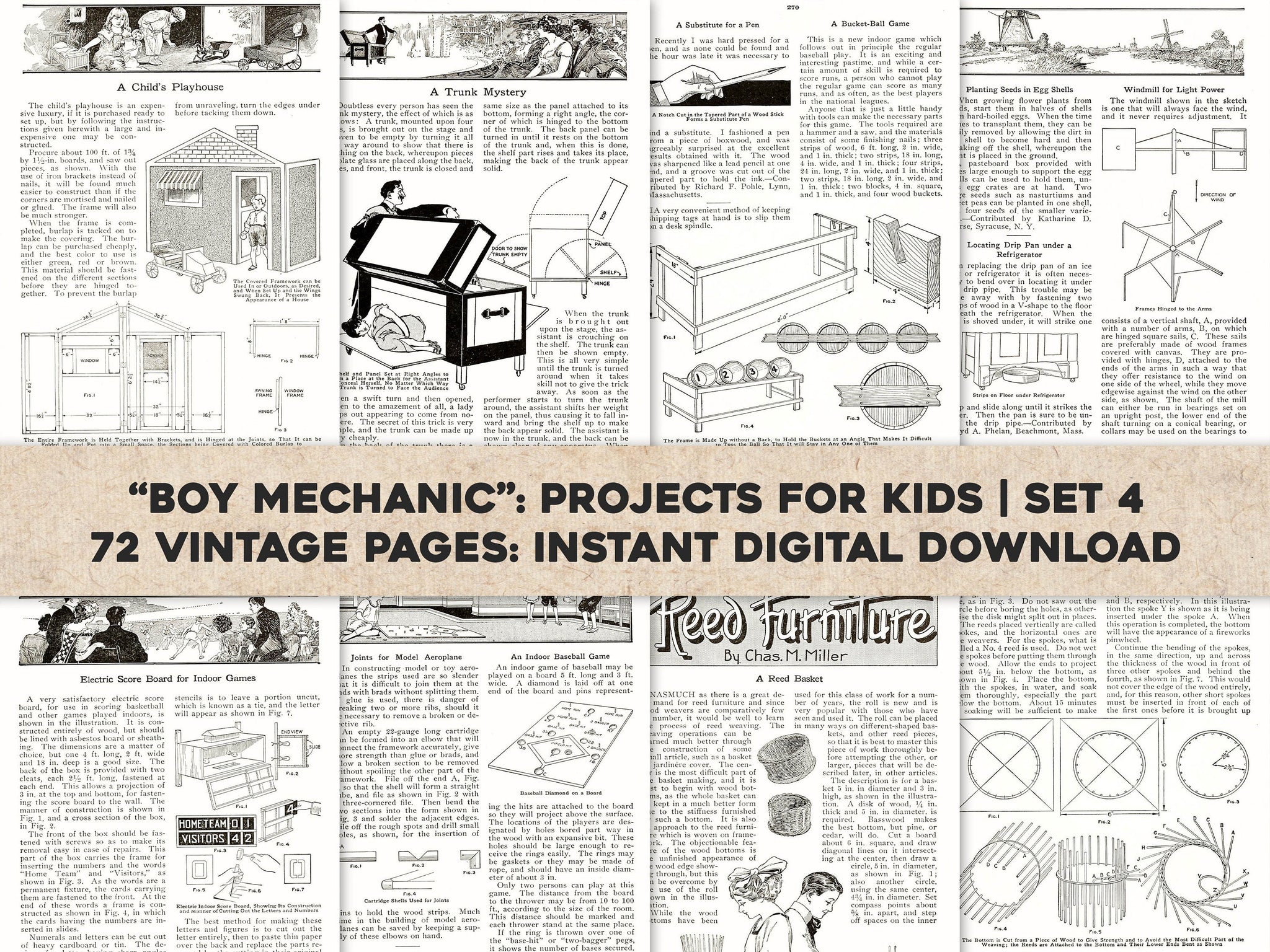 The Boy Mechanic 1000 Things for Boys to do Set 4 | Illustrated Book ...
