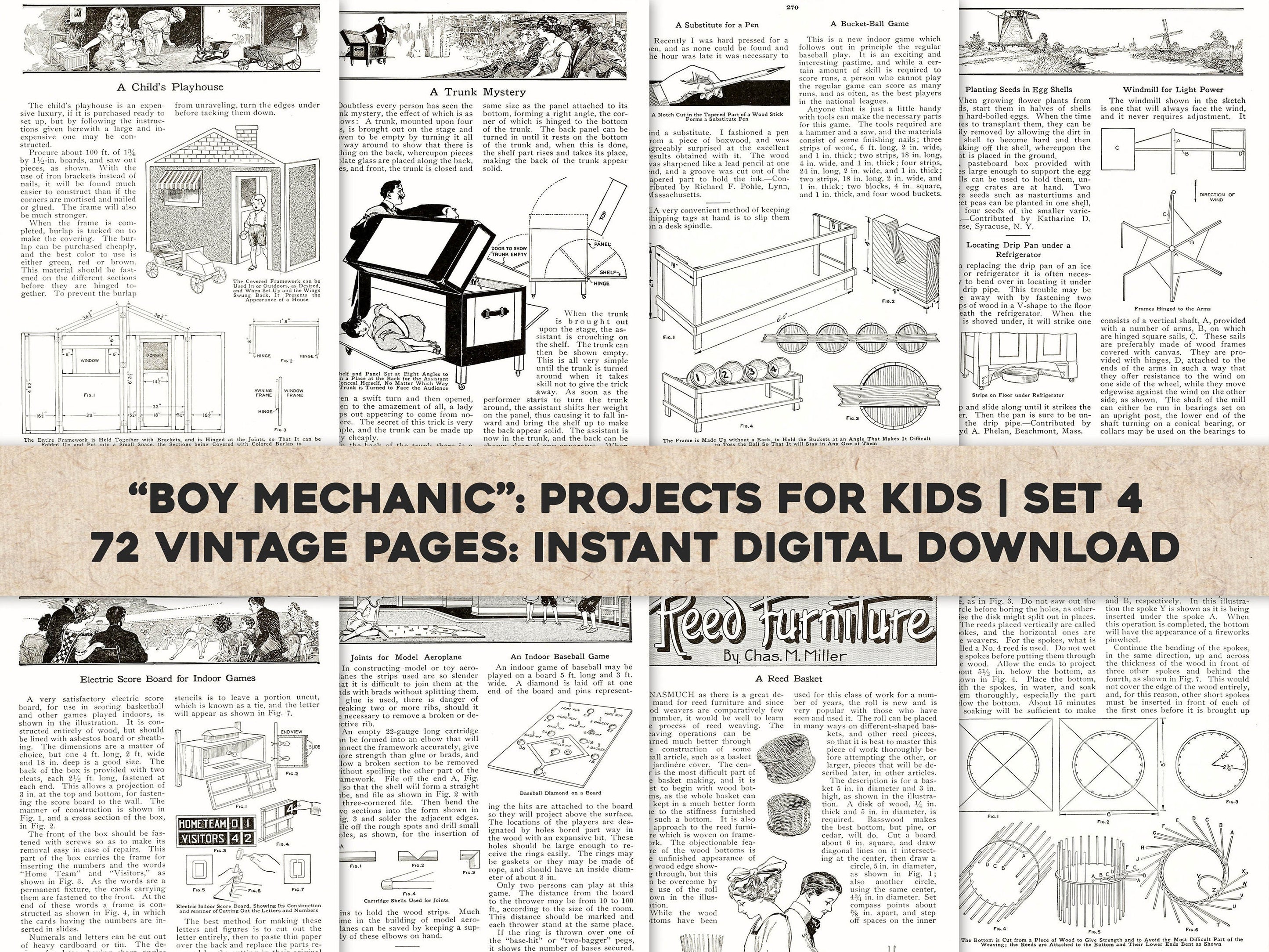 The Boy Mechanic 1000 Things for Boys to do Set 4 | Illustrated Book ...